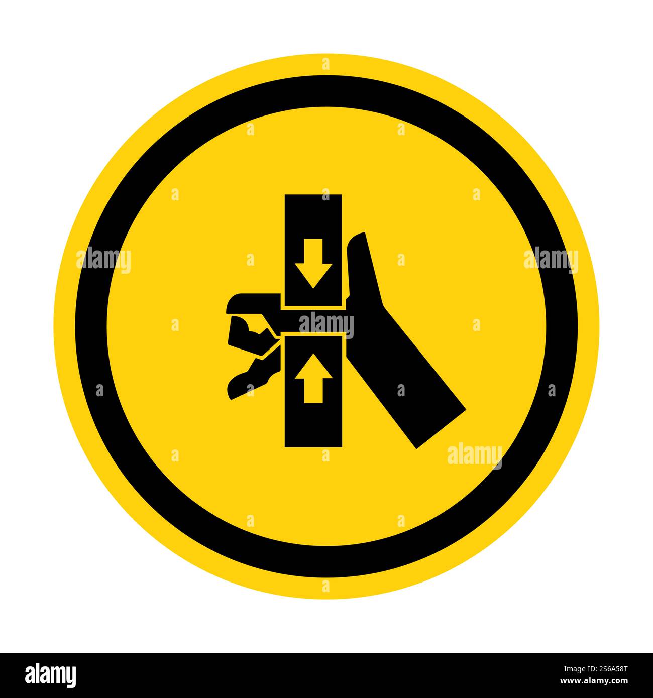 Hand Crush Force From Top And Bottom Symbol Sign Isolate on White ...