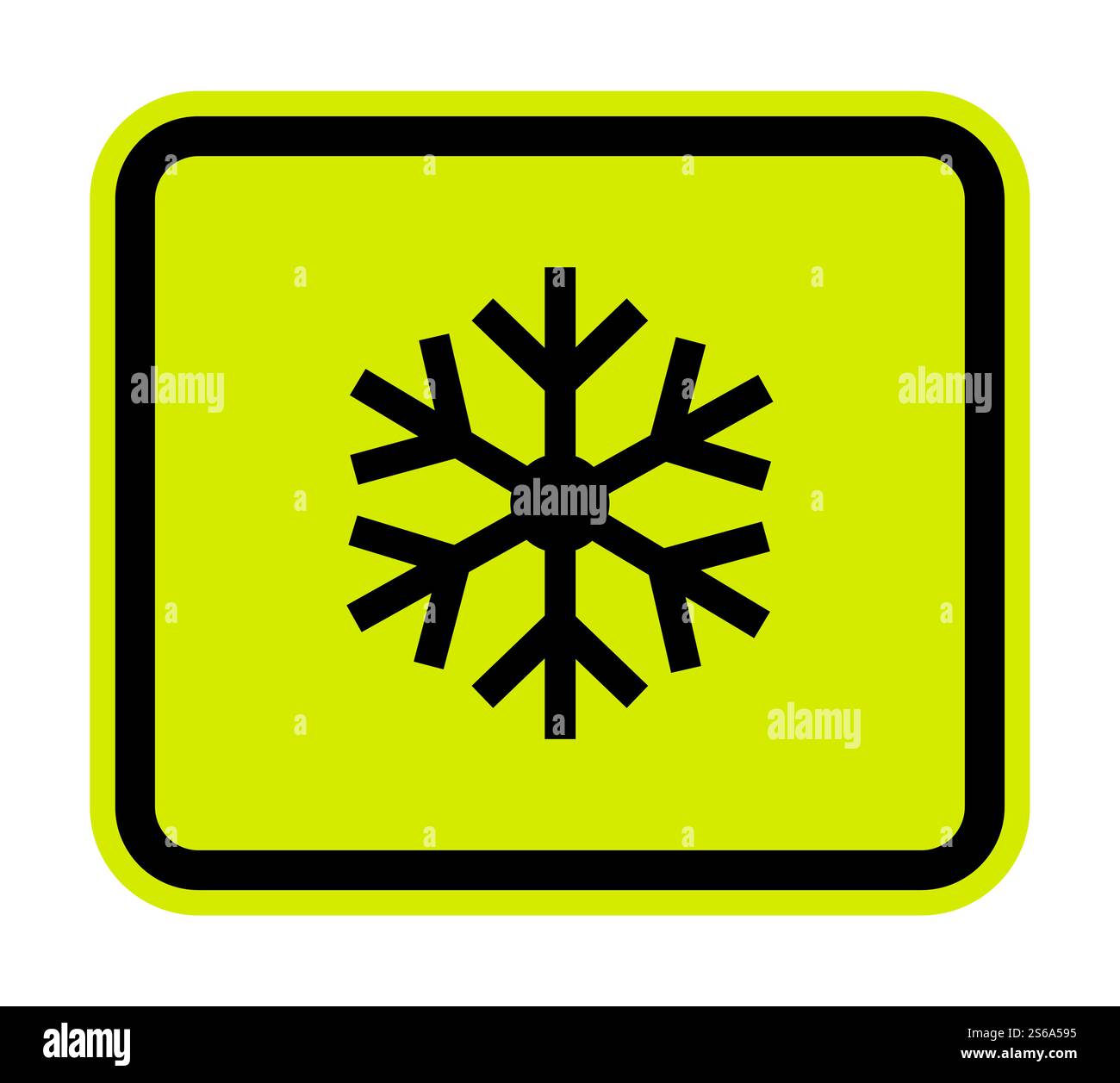 triangle warning sign with snowflake symbol Isolate On White Background ...