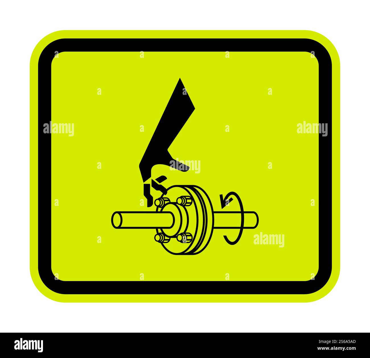 Cutting of Fingers Rotating Shaft Symbol Sign Isolate On White ...