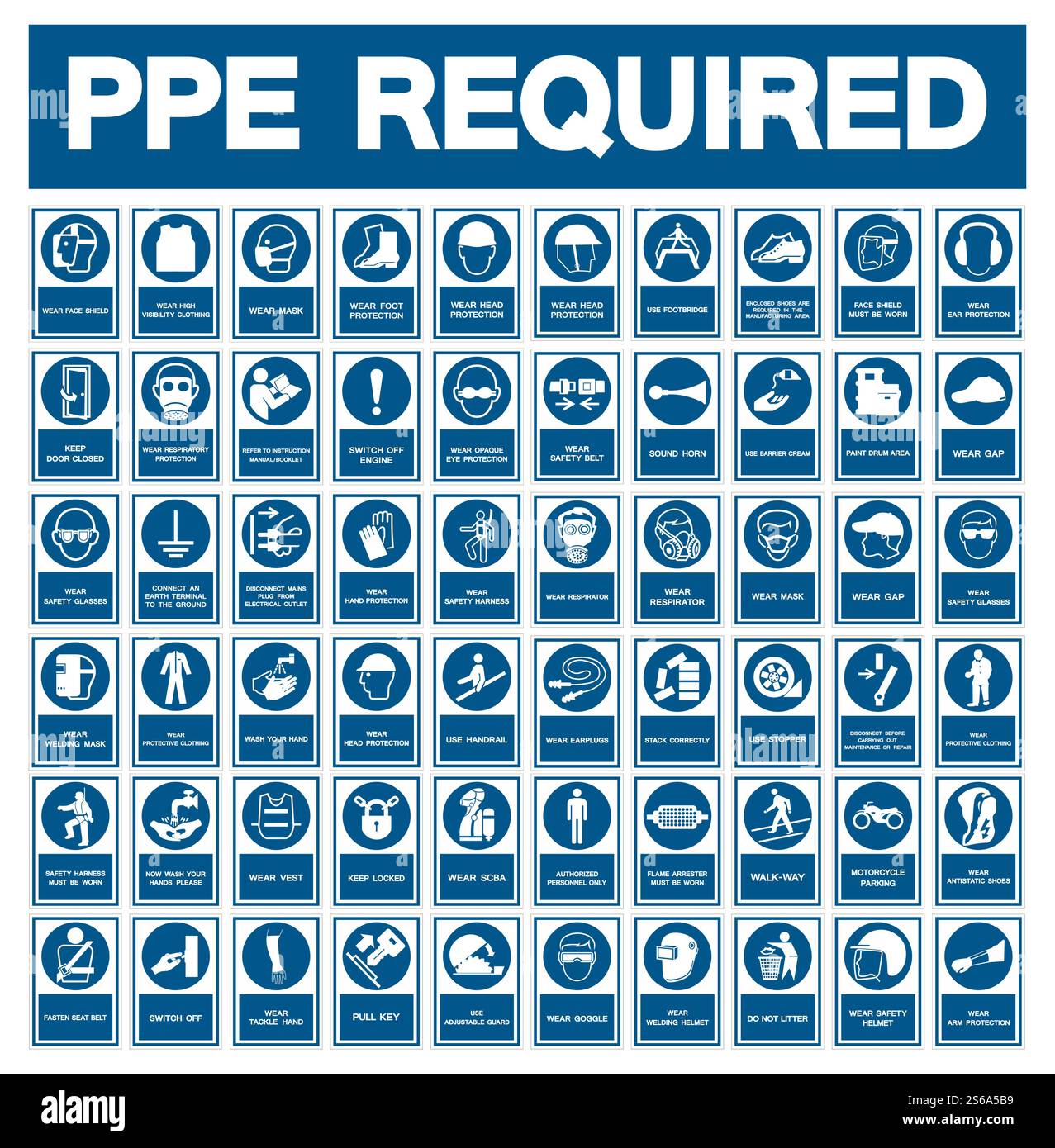 Required Personal Protective Equipment (PPE) Symbol,Safety Icon Stock ...