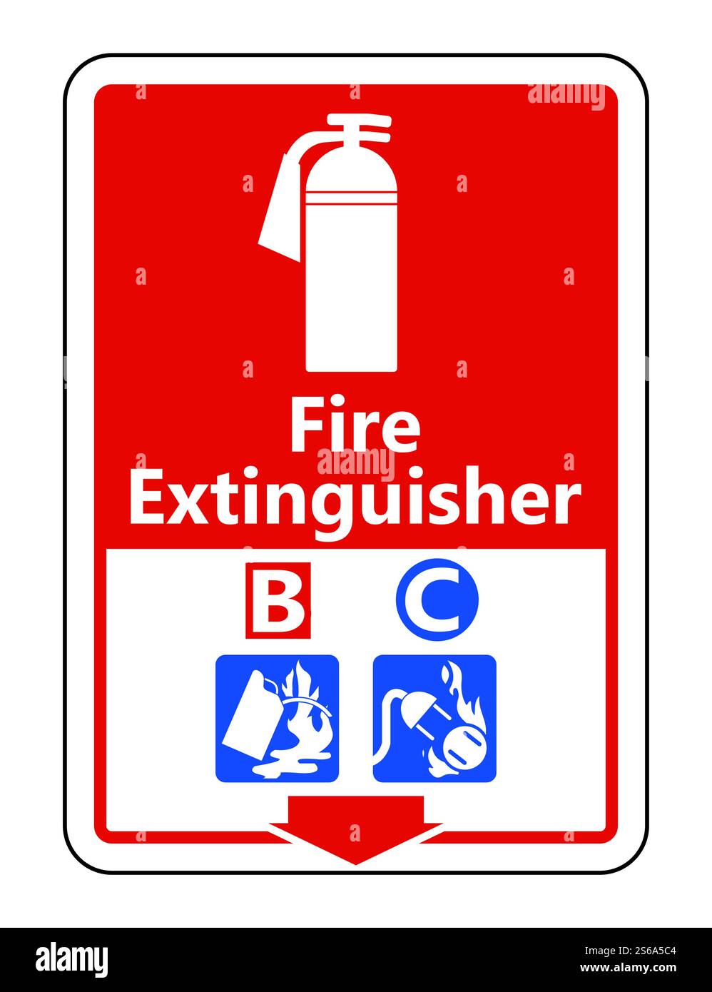 Symbol Fire Extinguisher B C Sign on white background,Vector ...