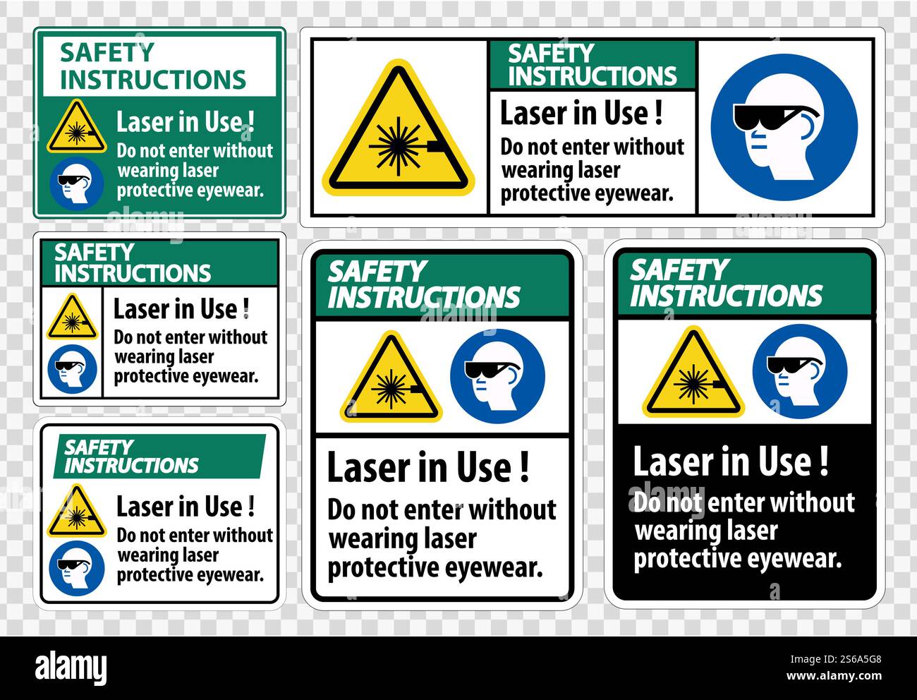 Safety Instructions PPE Safety Label,Laser In Use Do Not Enter Without ...
