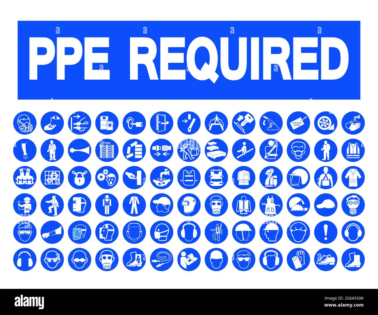 Required Personal Protective Equipment (PPE) Symbol,Safety Icon Stock ...