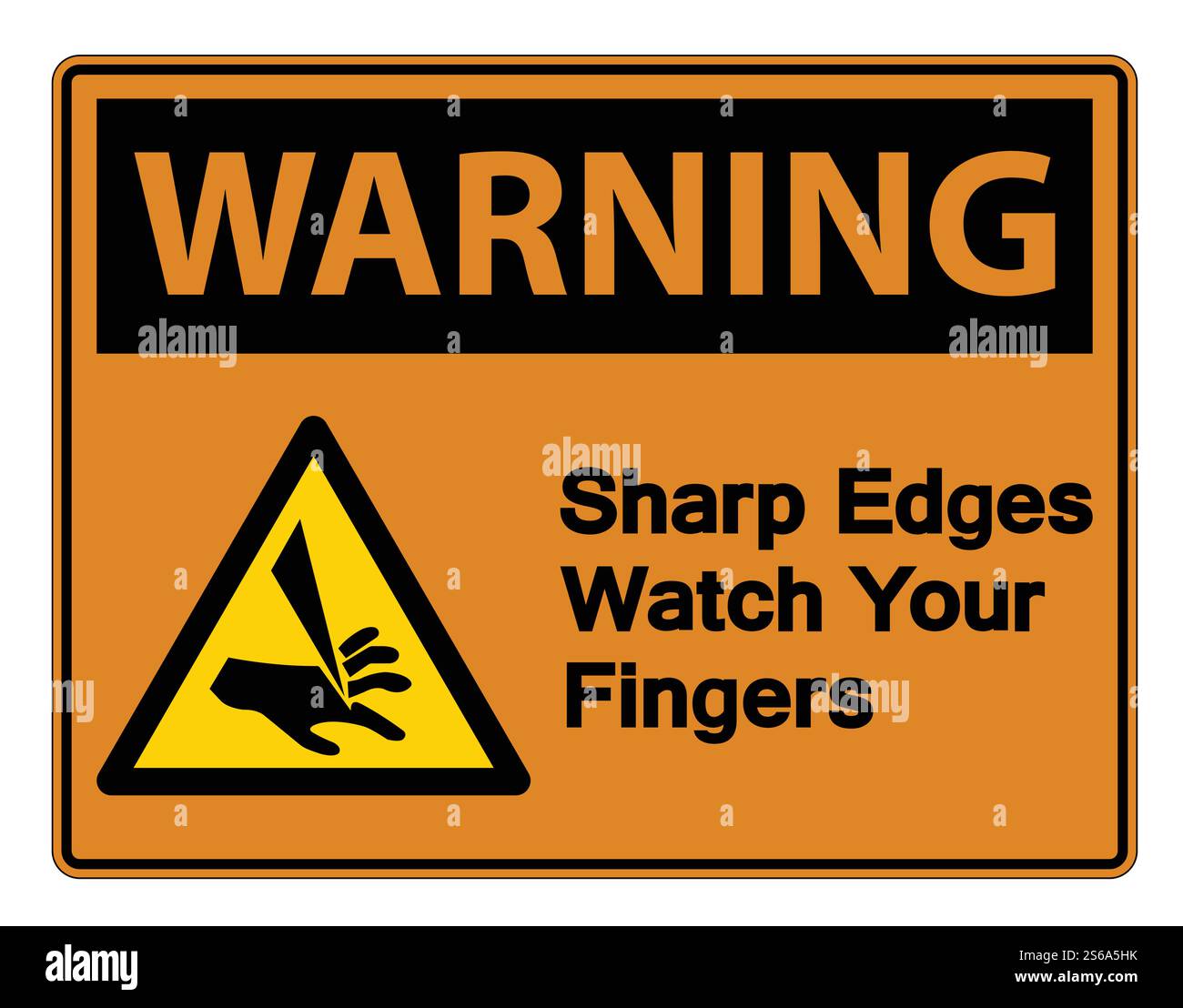 Waring Sharp Edges Watch Your Fingers Symbol Sign Isolate On White ...