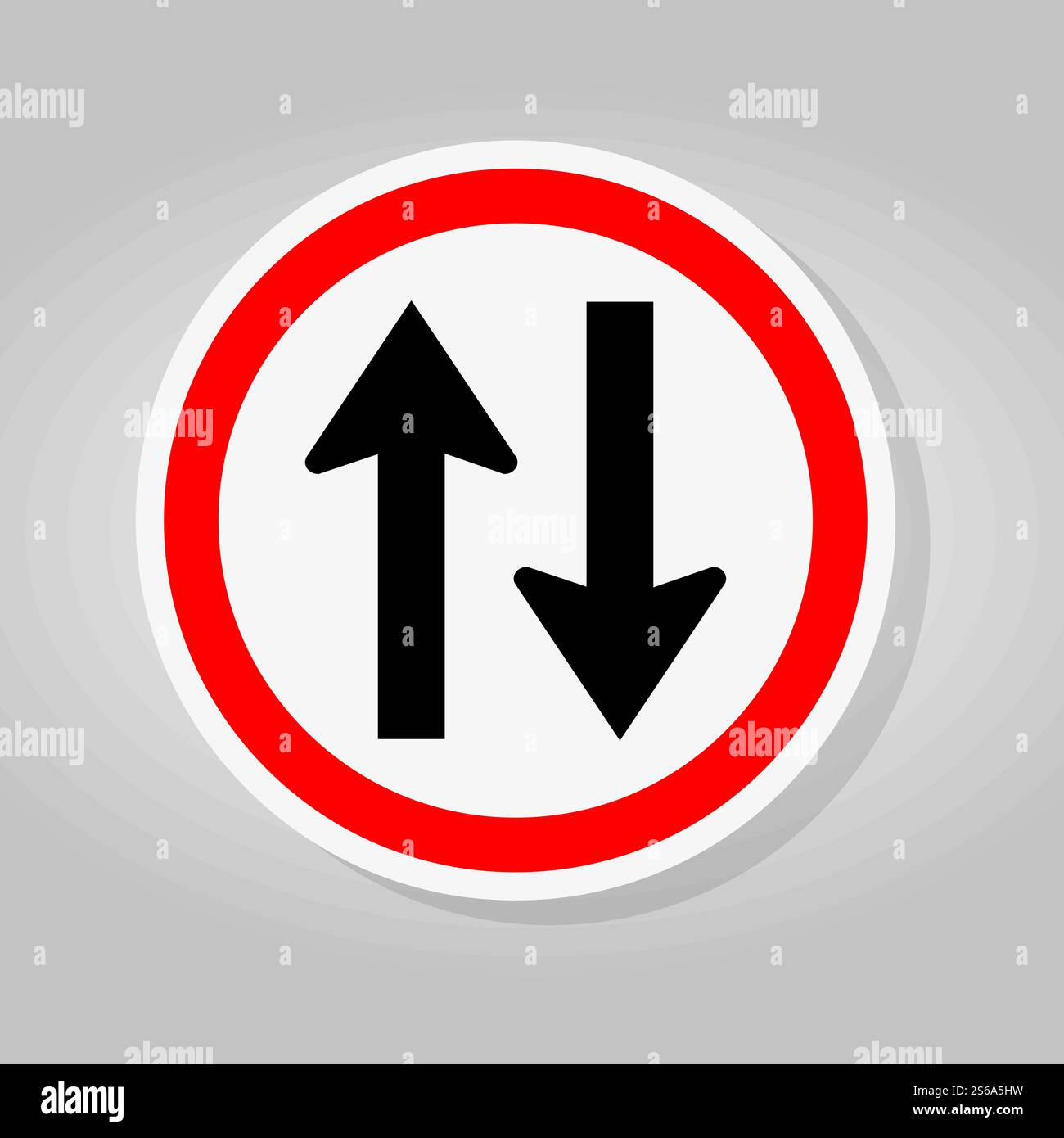 Two Way Traffic Road Sign Isolate On White Background,Vector ...