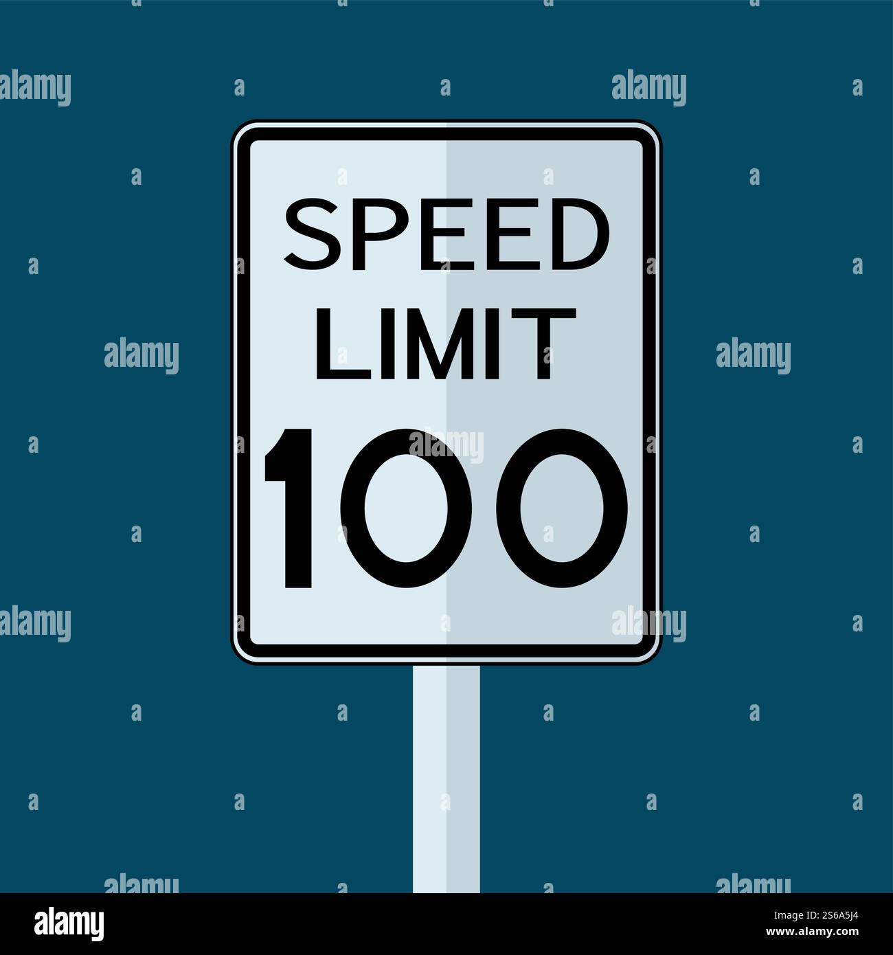 USA Road Traffic Transportation Sign: Speed Limit 100 On White ...