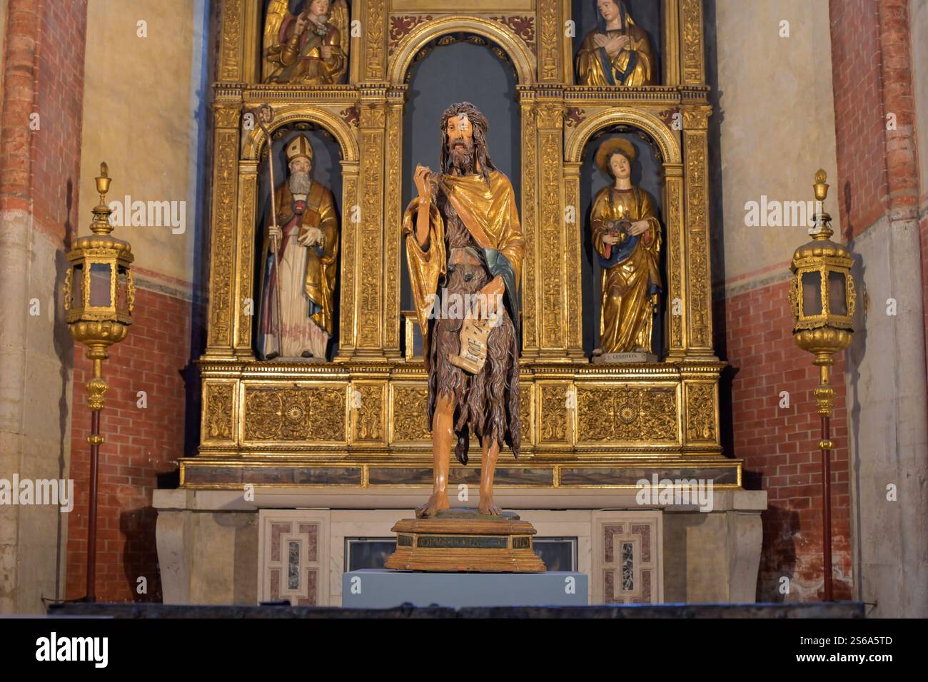 Skulptur von Donatello, Johannes der Täufer, Kirche Santa Maria Gloriosa dei Frari, Venedig ...