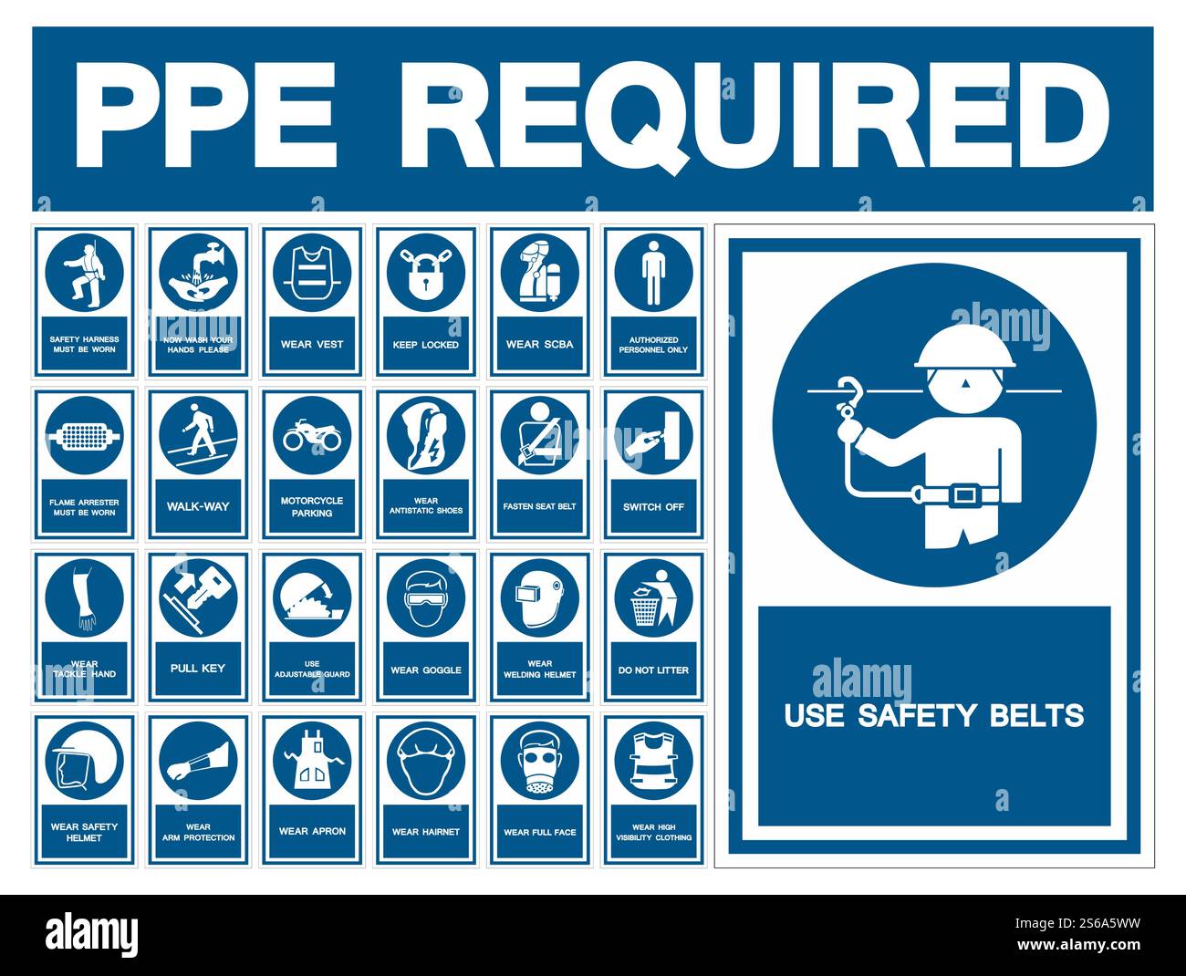 Required Personal Protective Equipment (PPE) Symbol,Safety Icon Stock ...