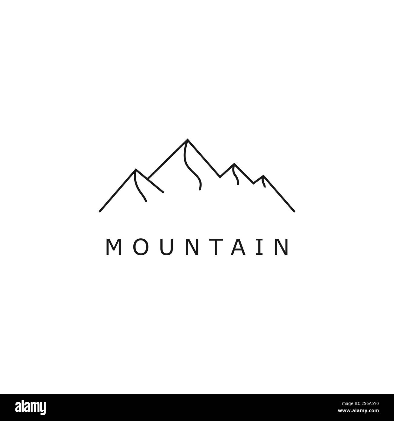 simple landscape line drawing of a mountain logo Stock Vector Image ...