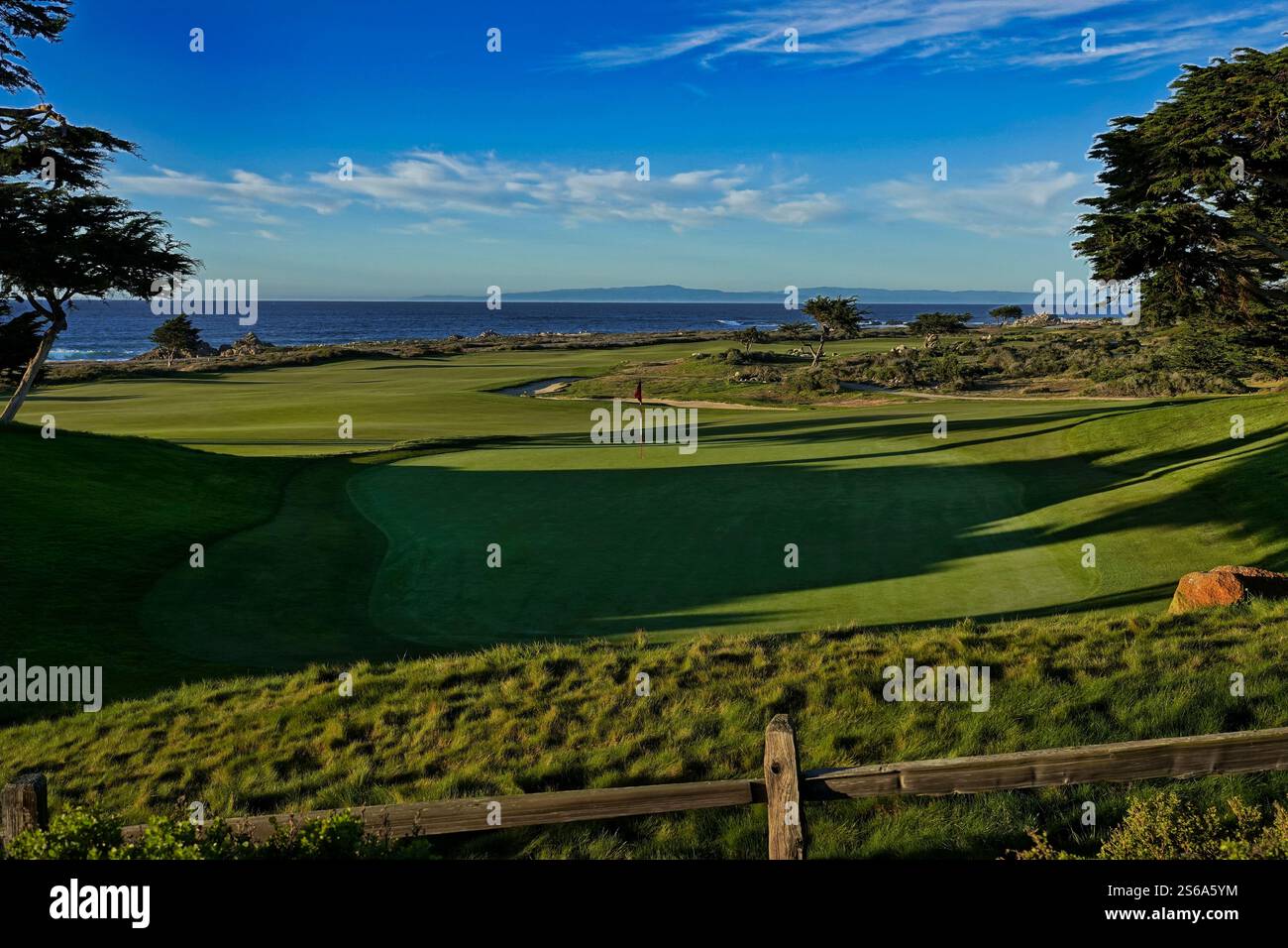 Pebble Beach, California, USA - January 12th, 2025 Sun sets over the ...