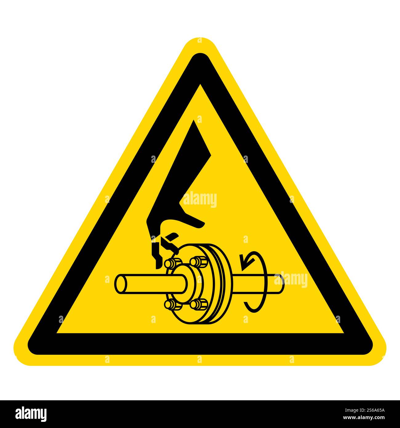 Cutting of Fingers Rotating Shaft Symbol Sign Isolate On White ...