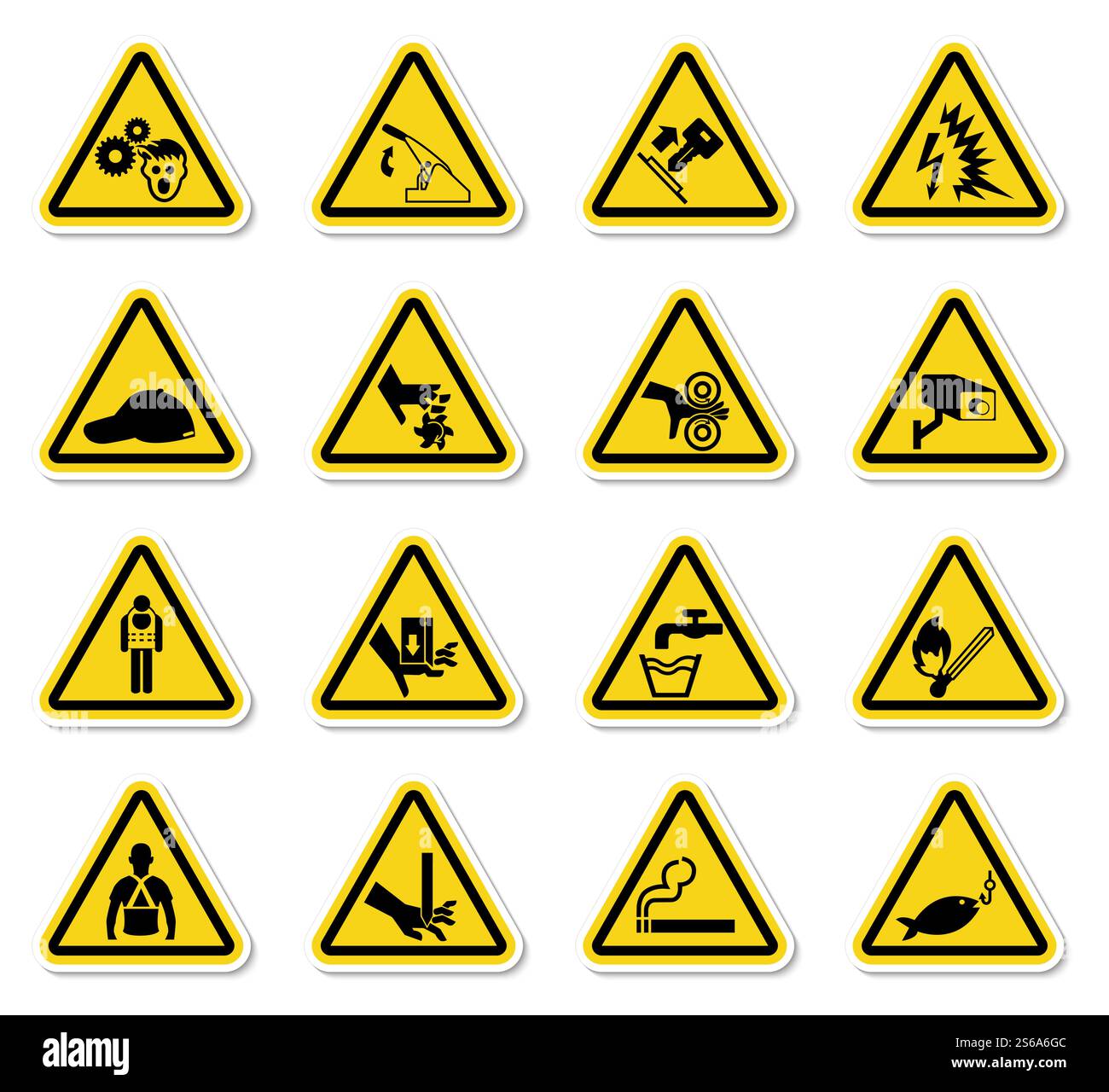 Warning Hazard Symbols labels Sign Isolate on White Background,Vector ...