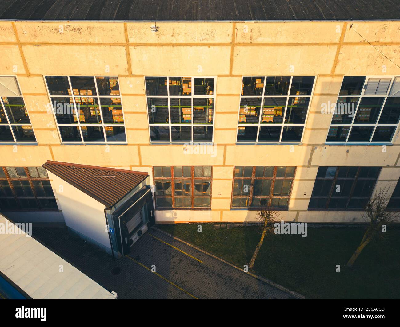 Innovative modern logistics warehouse center complex building exterior ...