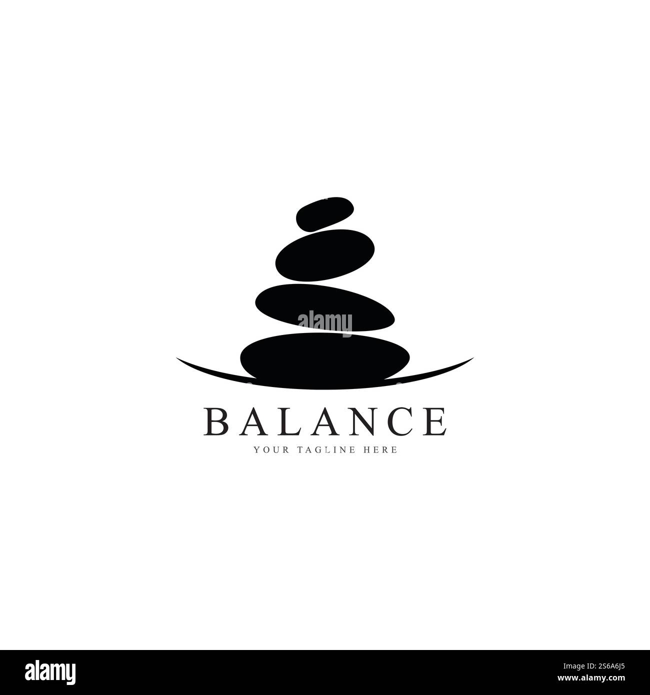 Balanced zen stone logo. Logo for meditation or wellness Stock Vector ...