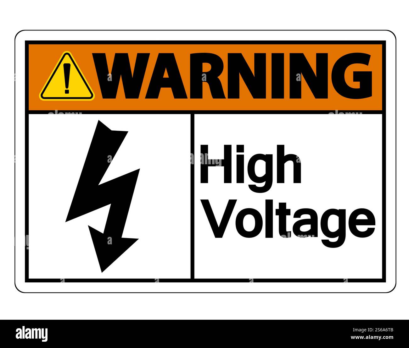 Warning high voltage sign Isolate On White Background,Vector ...