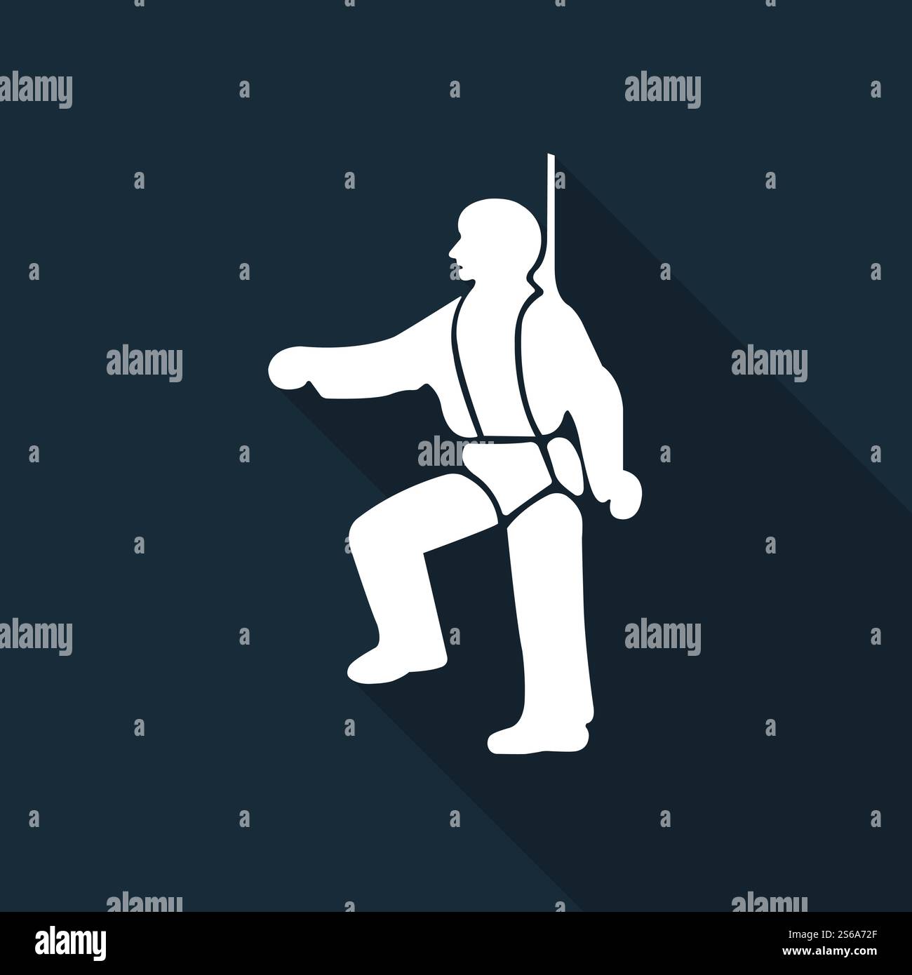 PPE Icon.Safety Harness Must Be Worn Symbols Sign Isolate On Black ...