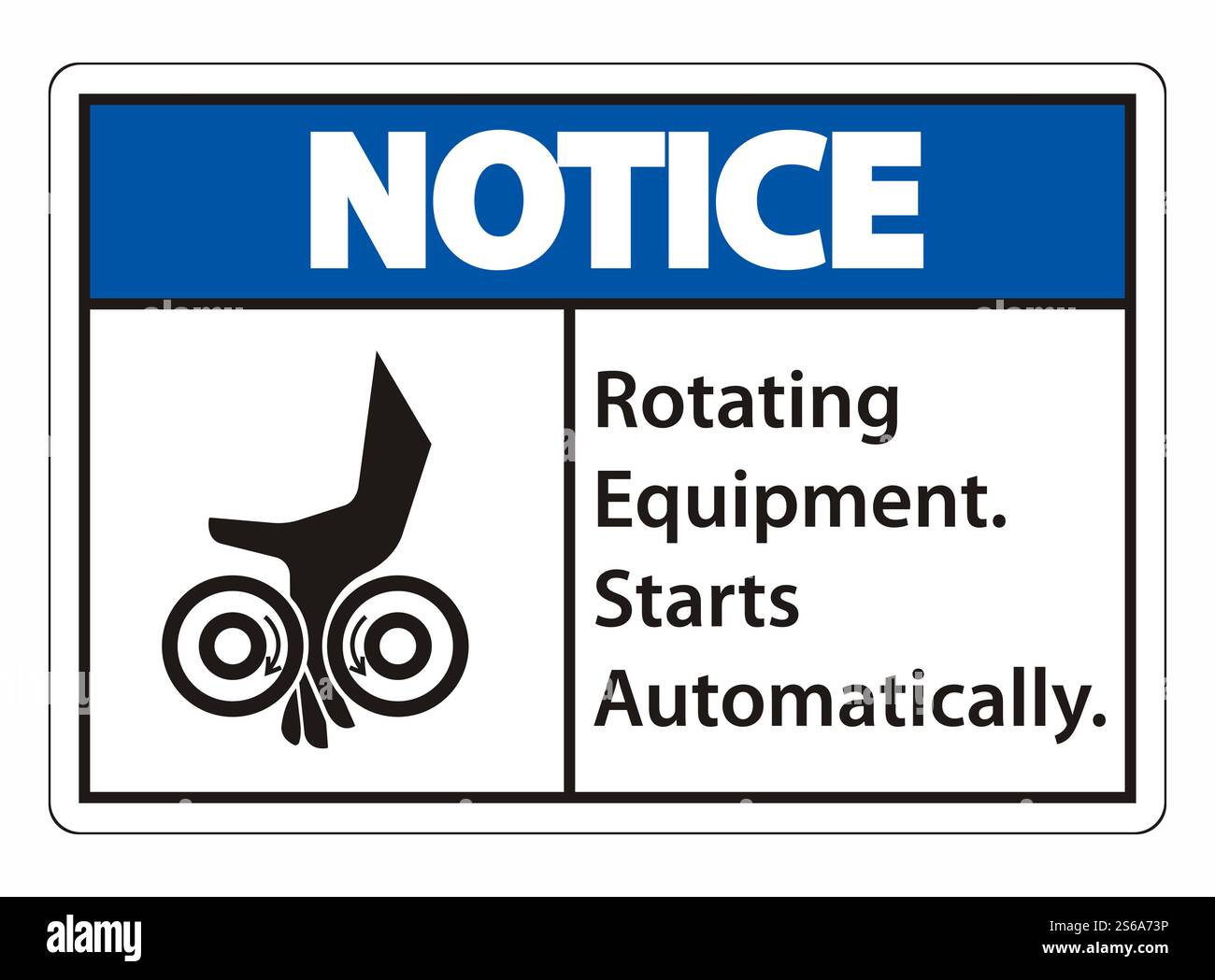 Rotating Equipment.Starts Automatically Symbol Sign Isolate on White ...