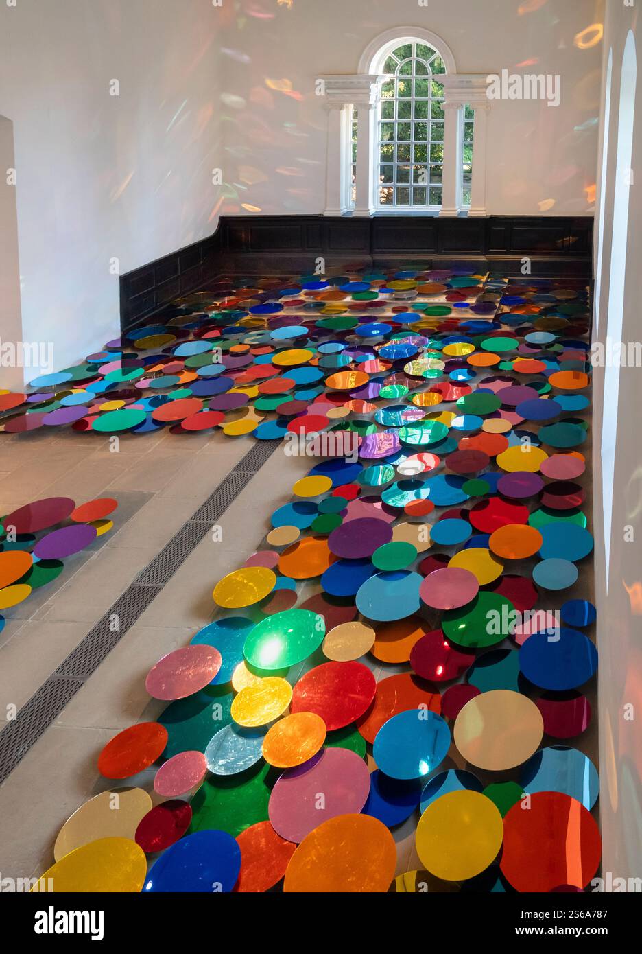 Liz West - Our Colour Reflection. Art installation using hundreds of coloured discs in the ...