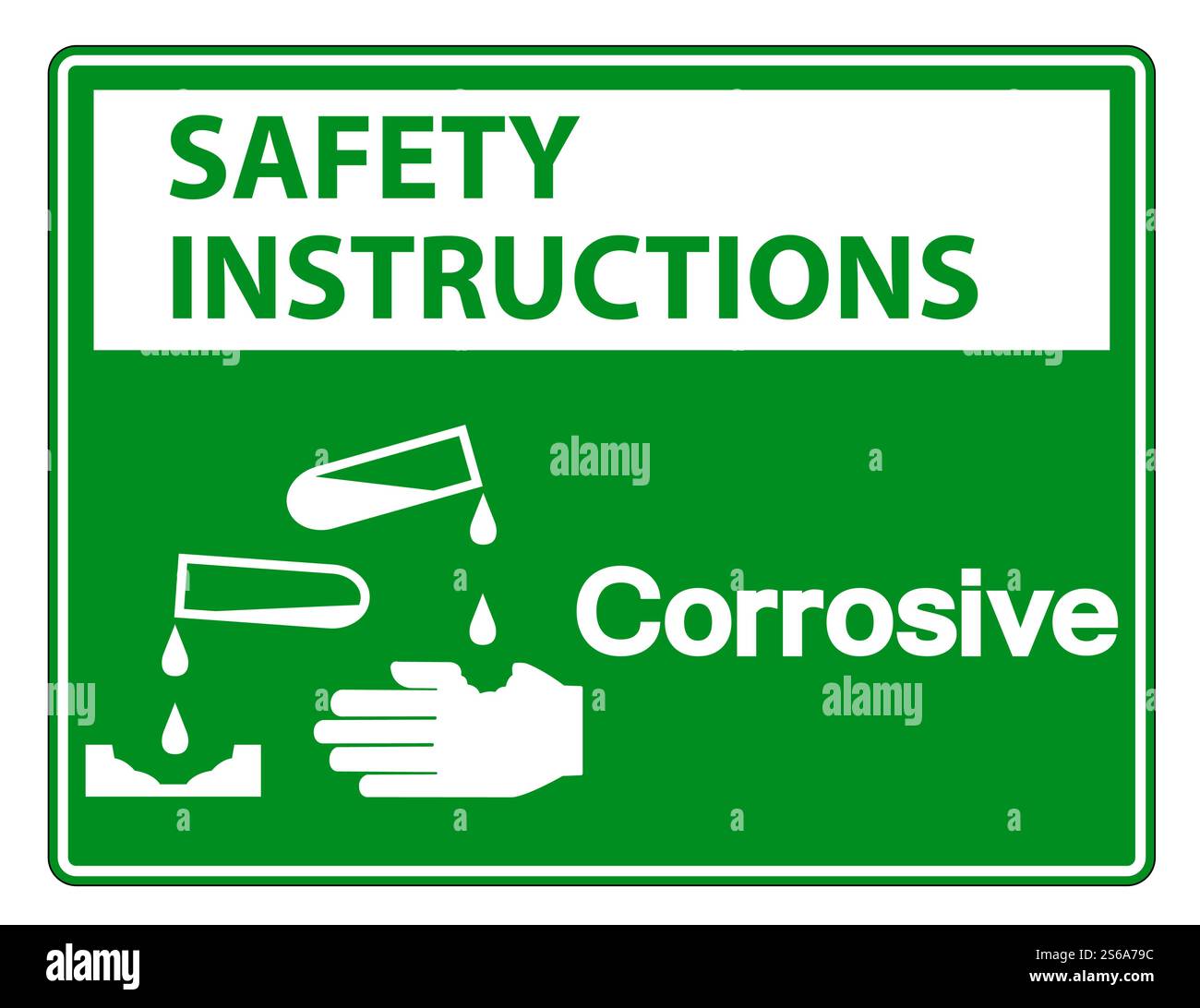 Safety instructions Corrosive Symbol Sign Isolate On White Background ...