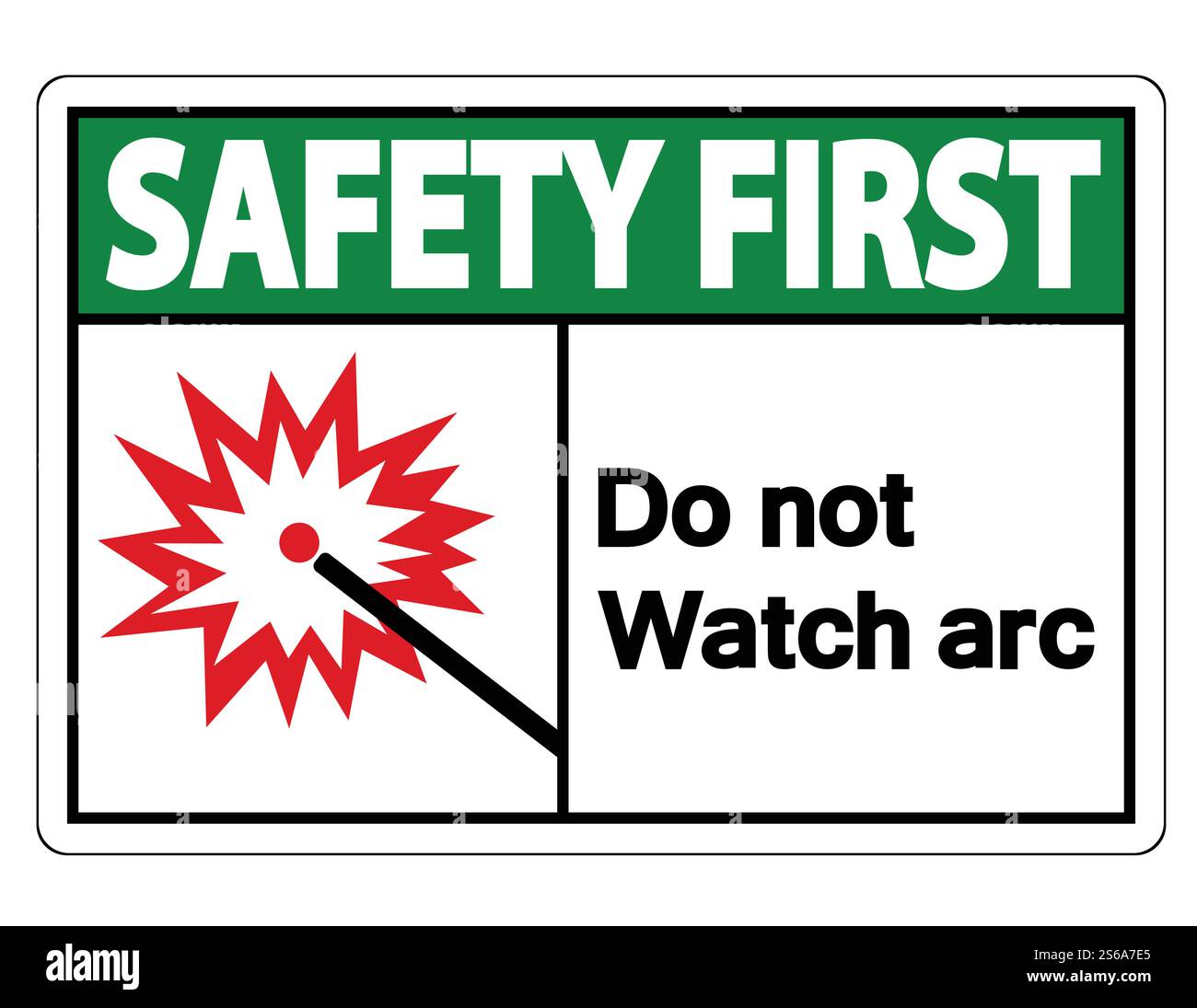 Safety first Do Not Watch Arc Symbol Sign Isolate On White Background ...