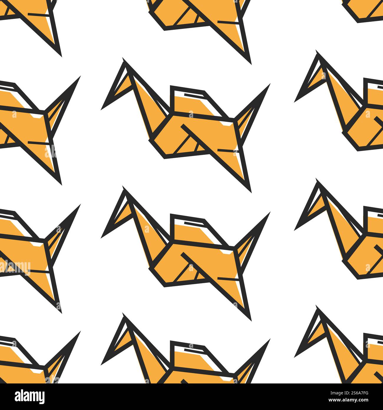 Paper handmade artwork origami oriental art seamless pattern vector ...