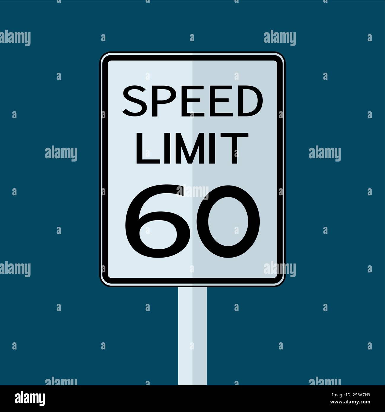 USA Road Traffic Transportation Sign: Speed Limit 60 On White Background,Vector Illustration ...