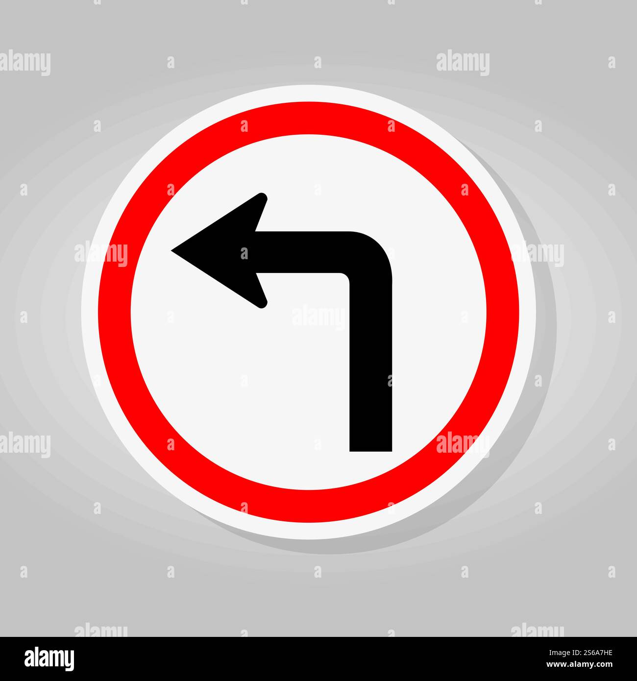 Turn Left Traffic Road Sign Isolate On White Background,Vector Illustration Stock Vector Image ...