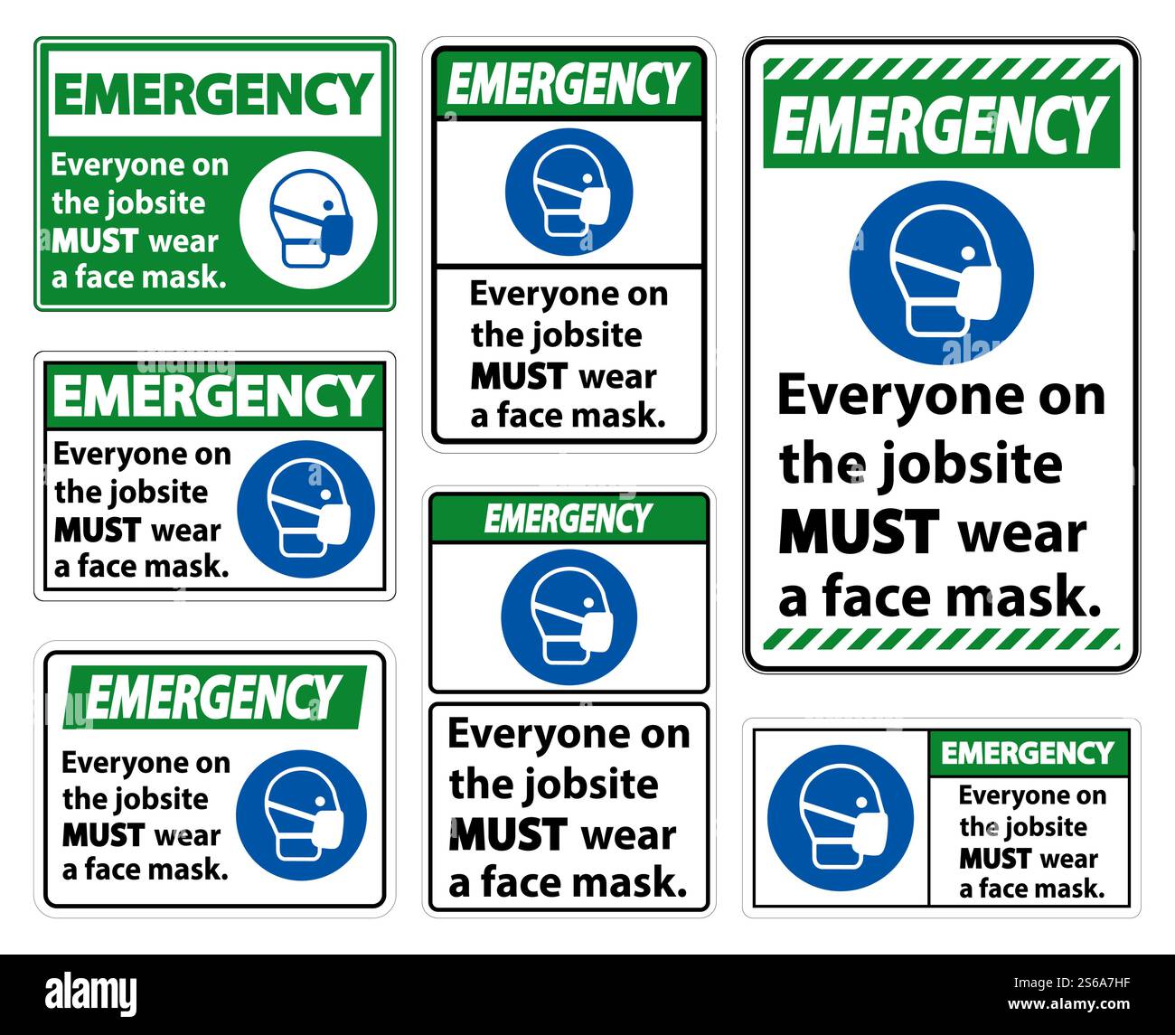 Emergency Wear A Face Mask Sign Isolate On White Background,Vector ...