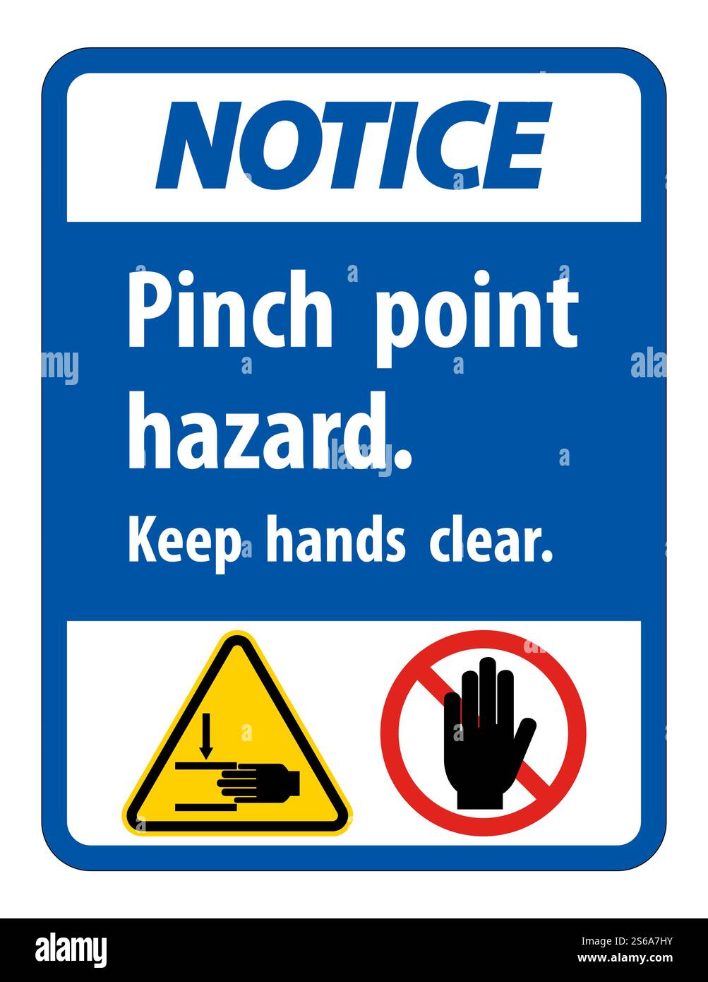 Notice Pinch Point Hazard,Keep Hands Clear Symbol Sign Isolate on White ...