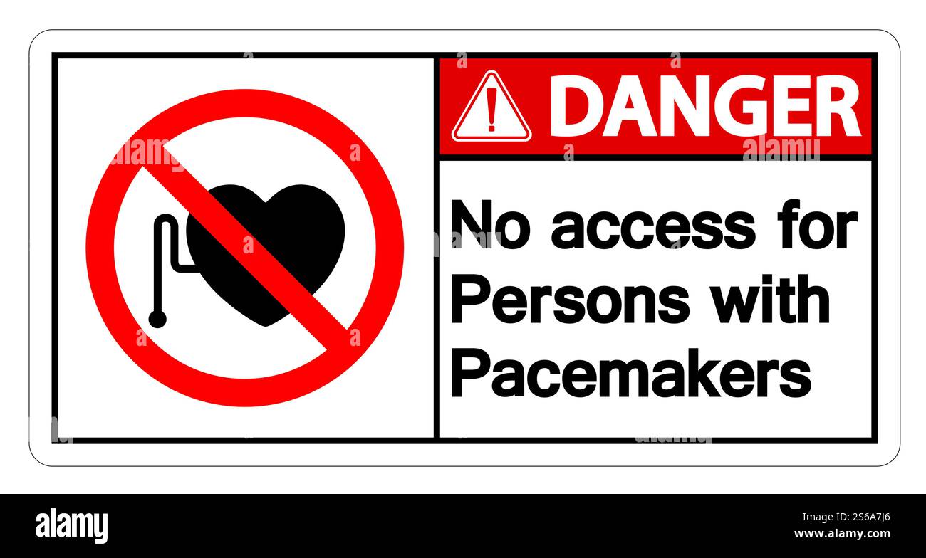 Danger No Access For Persons With Pacemaker Symbol Sign Isolate On White Background,Vector ...