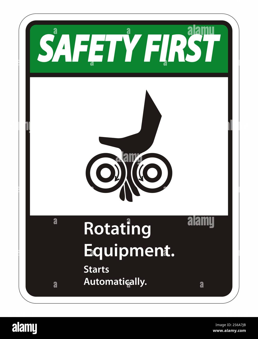 Rotating Equipment.Starts Automatically Symbol Sign Isolate on White ...