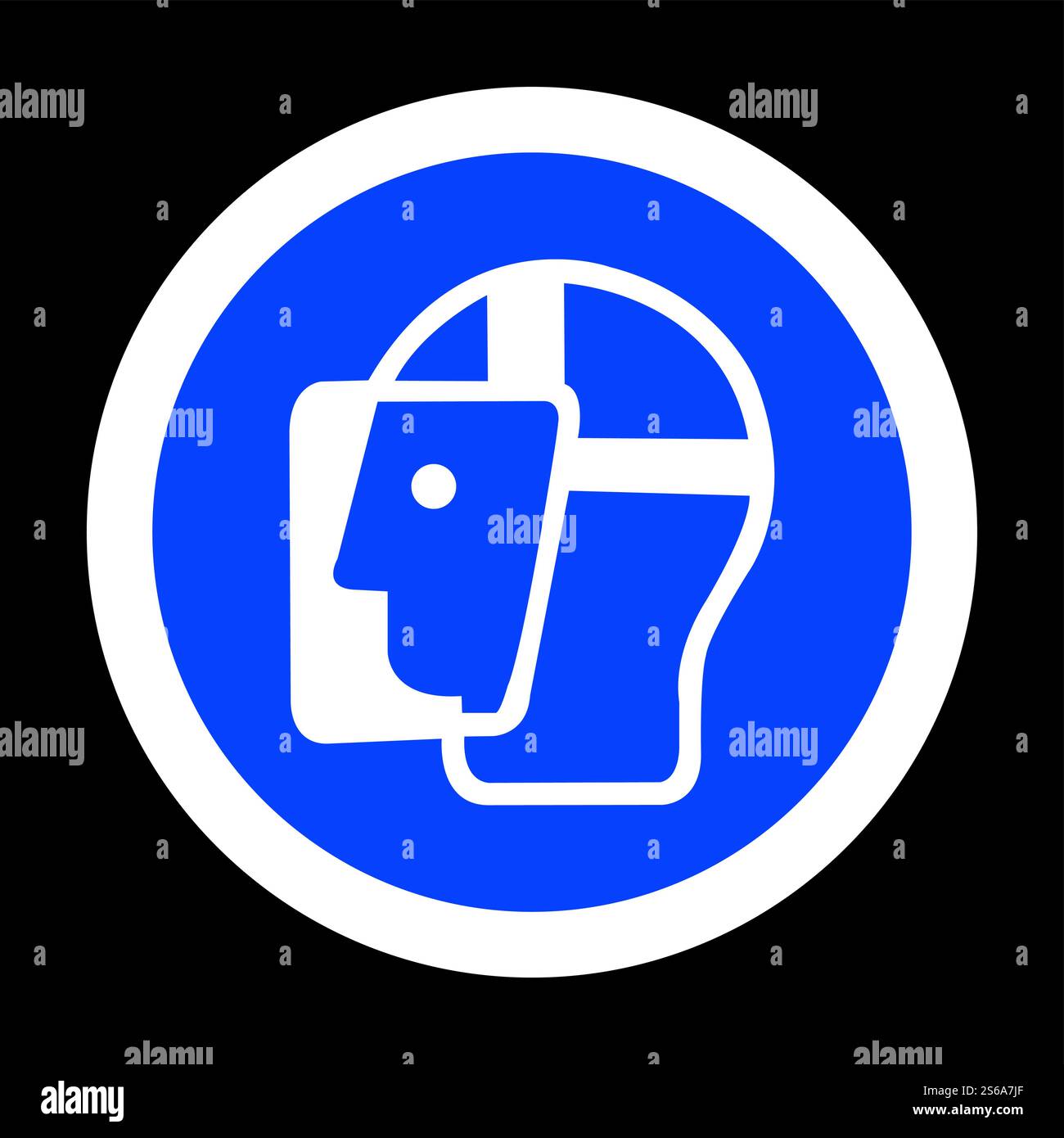 Symbol Face Shield Must Be Worn Sign on black background,Vector ...