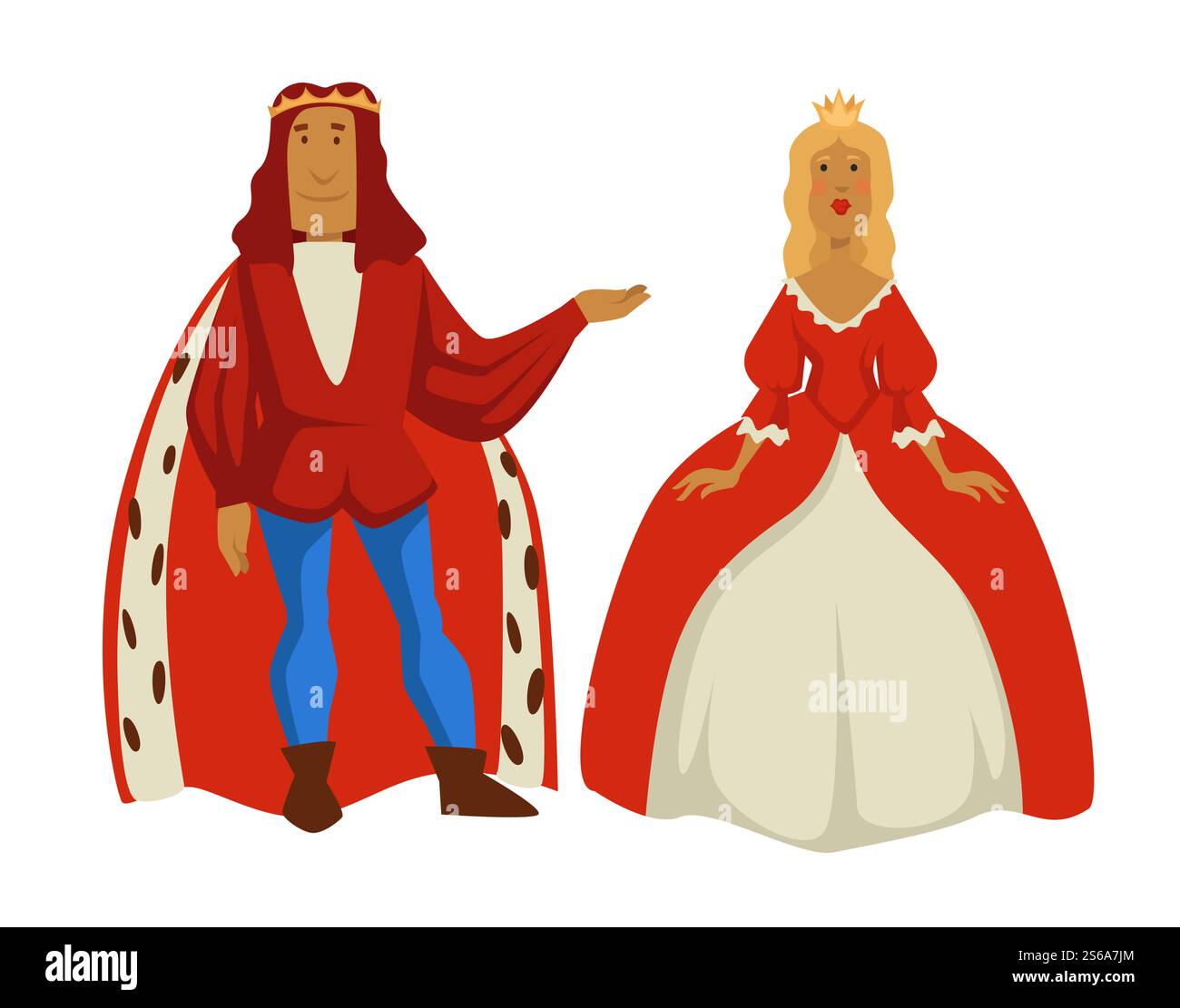 Medieval royal family king and queen monarchy vector isolated male and ...
