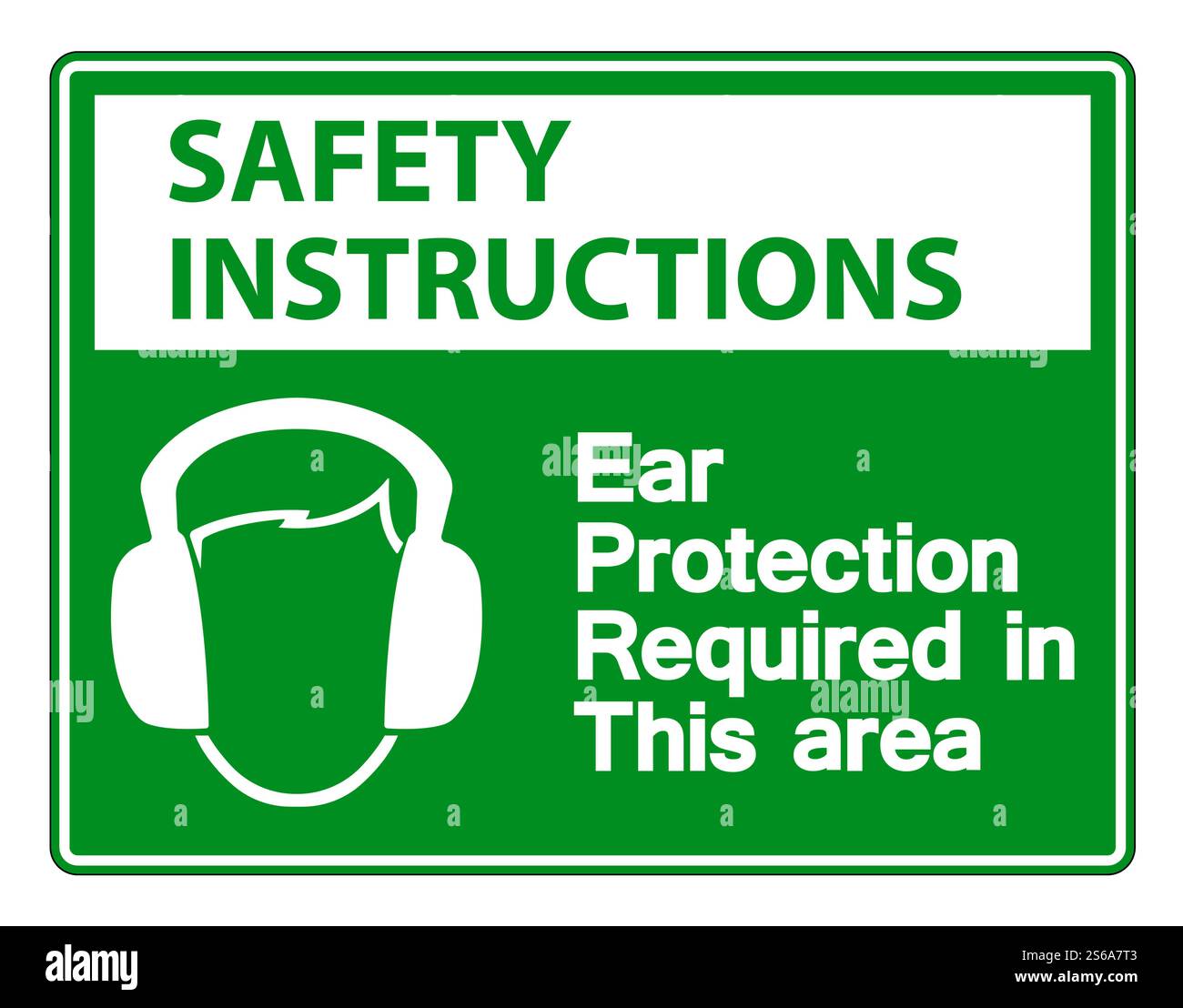Safety instructions Ear Protection Required In This Area Symbol Sign on ...