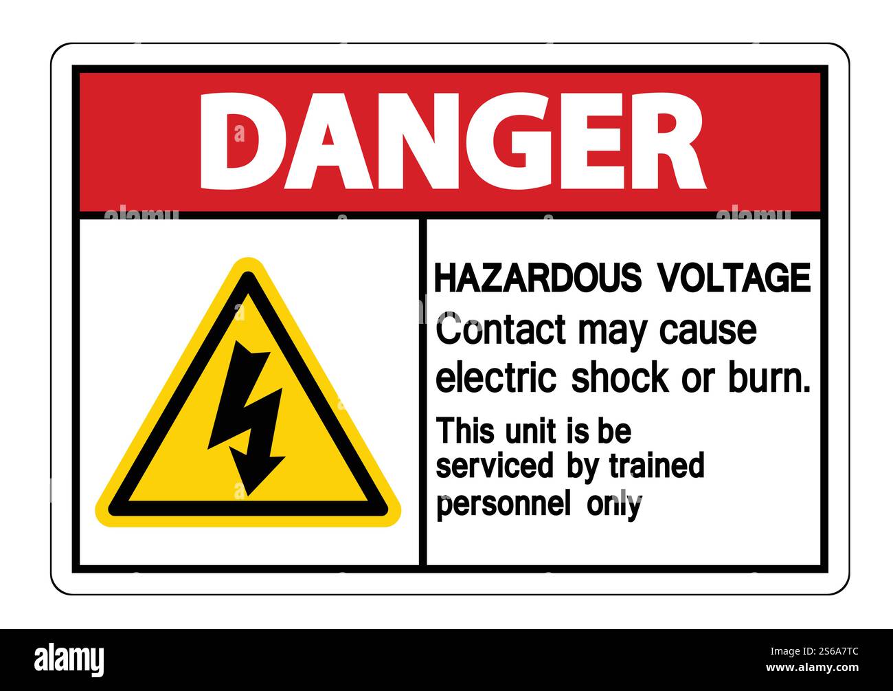 Danger Hazardous Voltage Contact May Cause Electric Shock Or Burn Sign ...