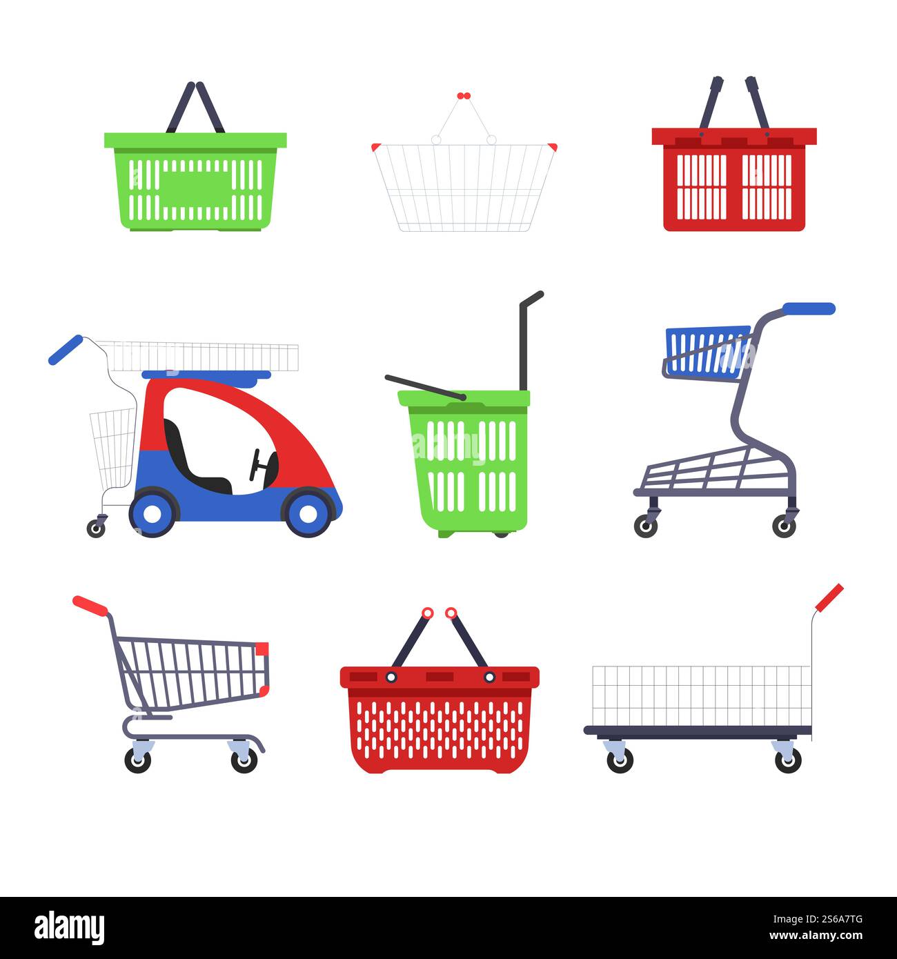 Shopping cart big wheels isolated Stock Vector Images - Alamy