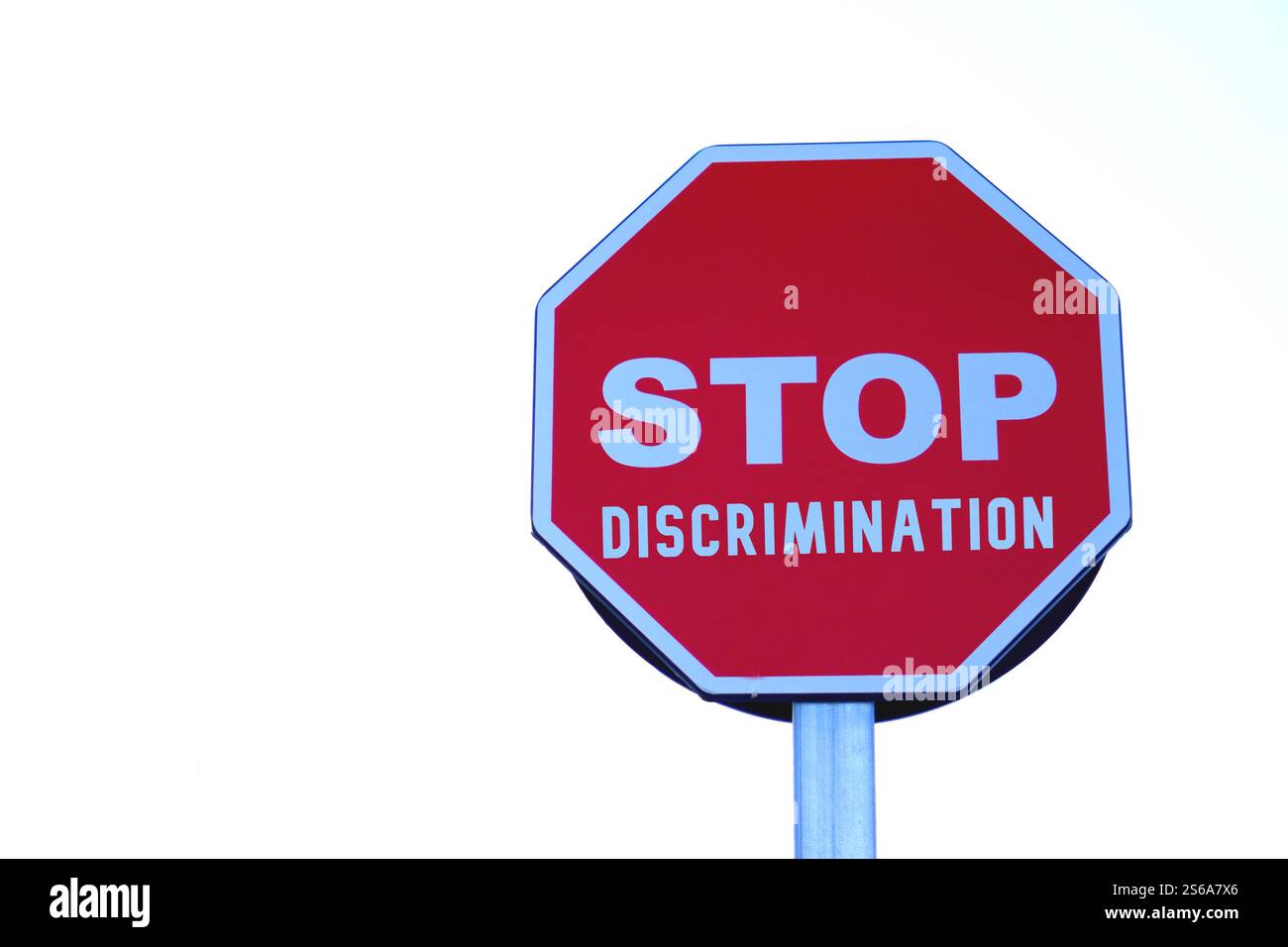 stop discrimination. activism for equal rights. letters written on a ...