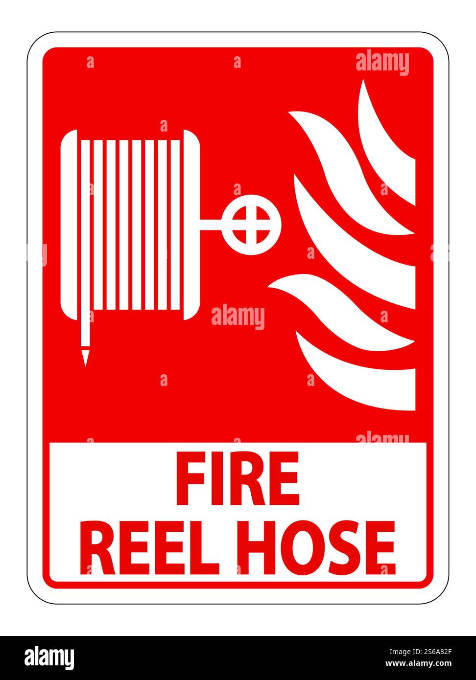 Fire Reel Hose Sign on white background,Vector Illustration Stock ...