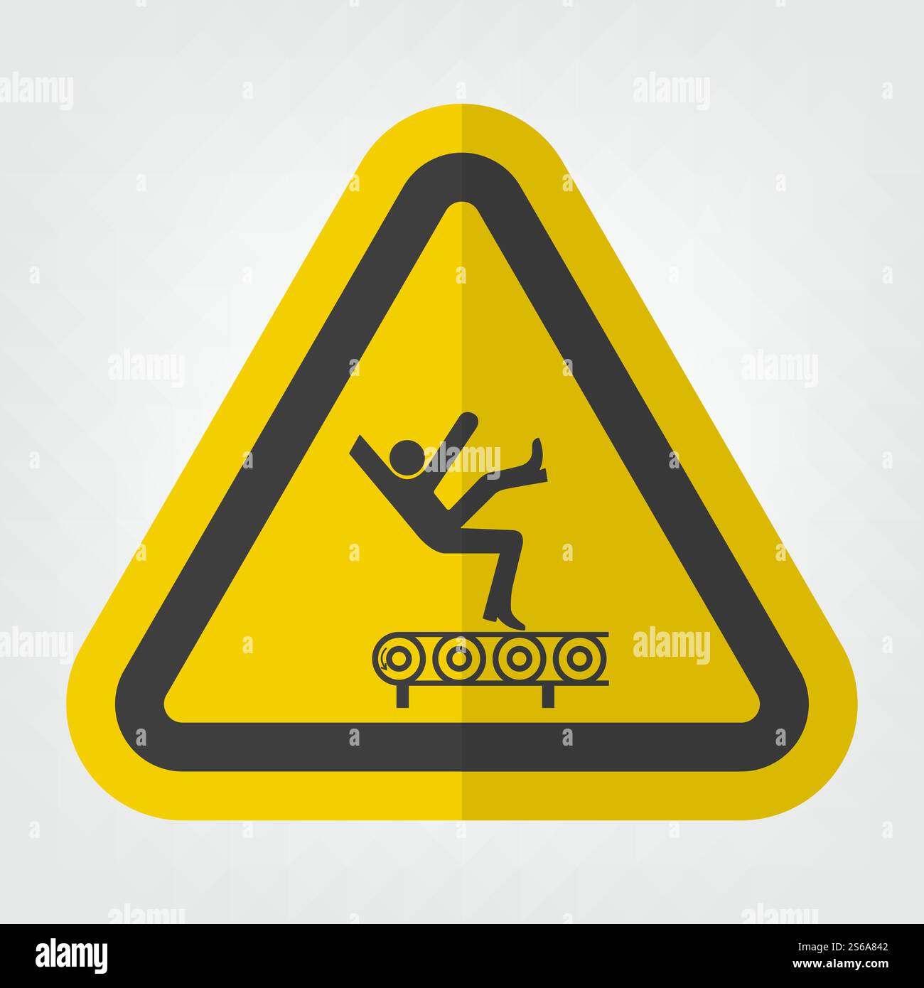 Fall Hazard From Conveyor Symbol Sign Isolate On White Background ...