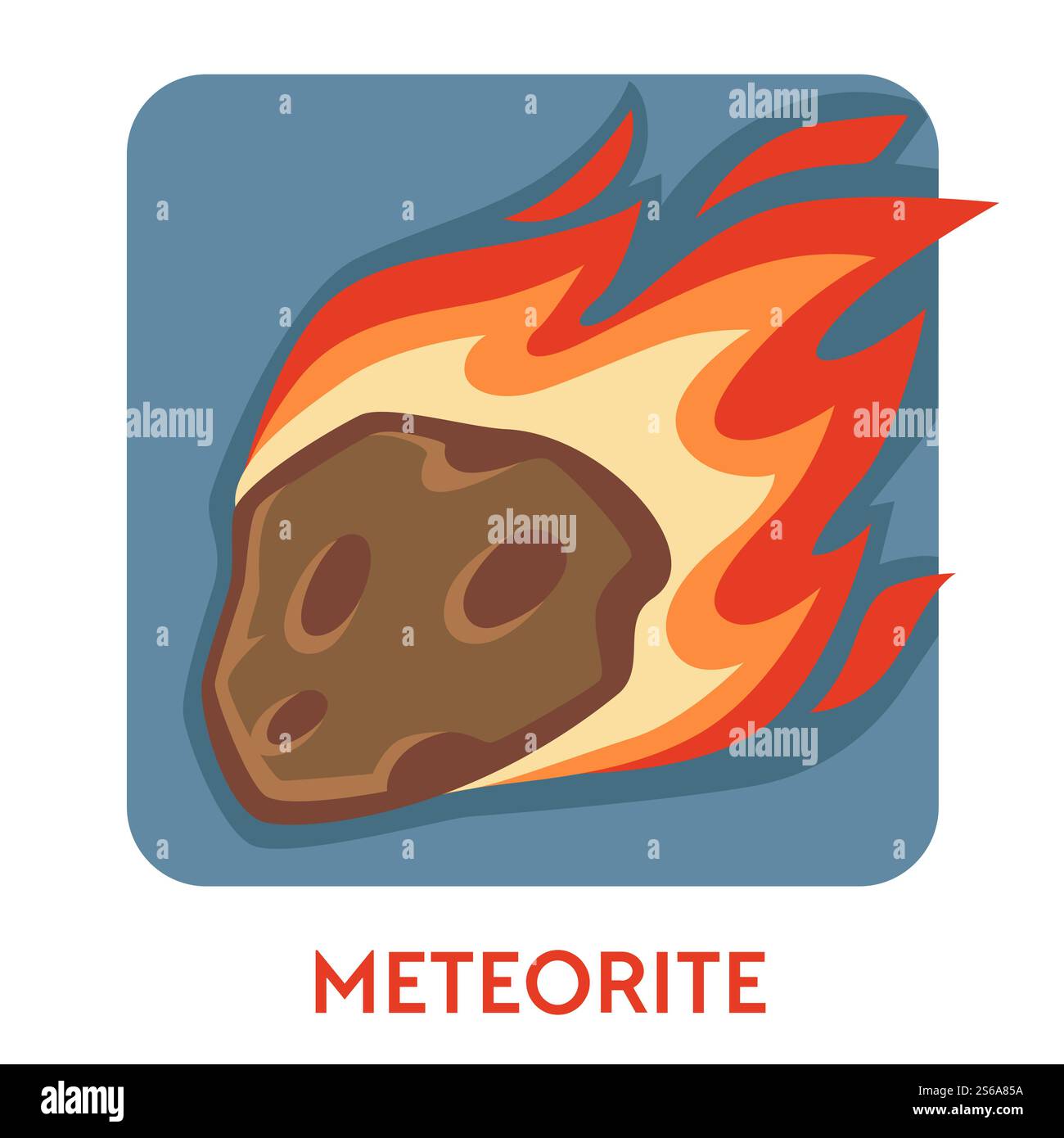 Natural disaster meteorite cosmic body space stone on fire vector ...