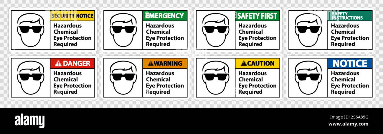 Hazardous Chemical Eye Protection Required Symbol Sign Isolate on ...