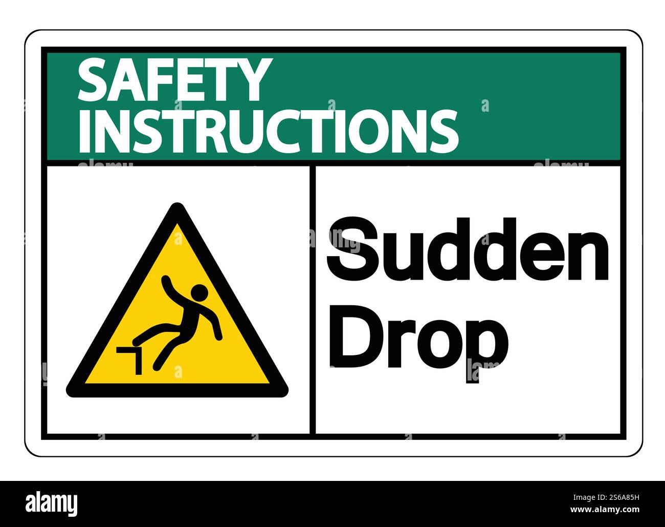 Safety instructions Sudden Drop Symbol Sign On White Background,Vector ...