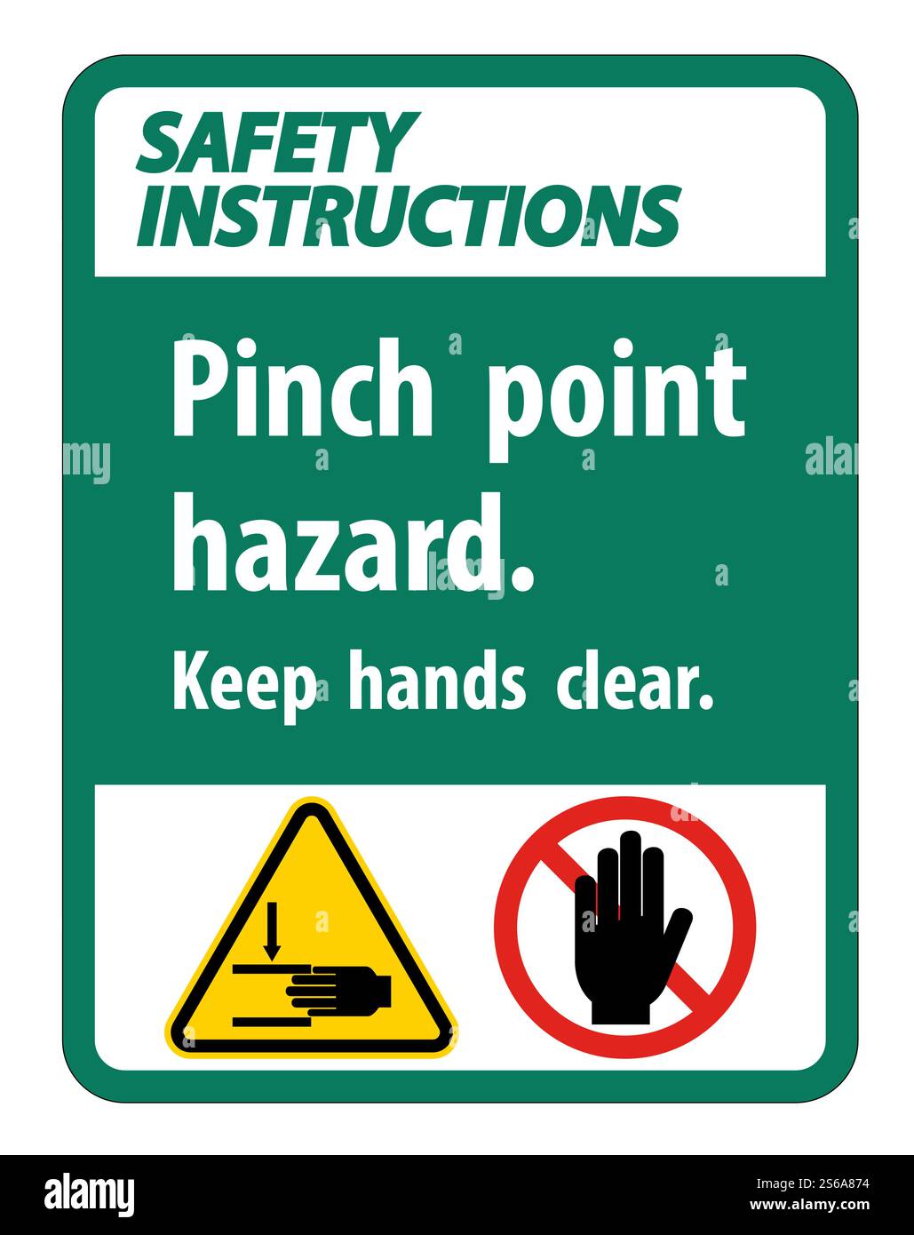 Safety Instructions Pinch Point Hazard,Keep Hands Clear Symbol Sign ...
