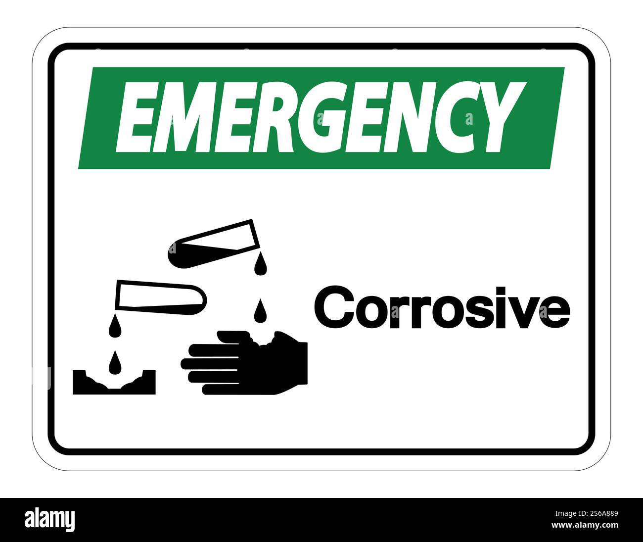 Emergency Corrosive Symbol Sign Isolate On White Background,Vector ...