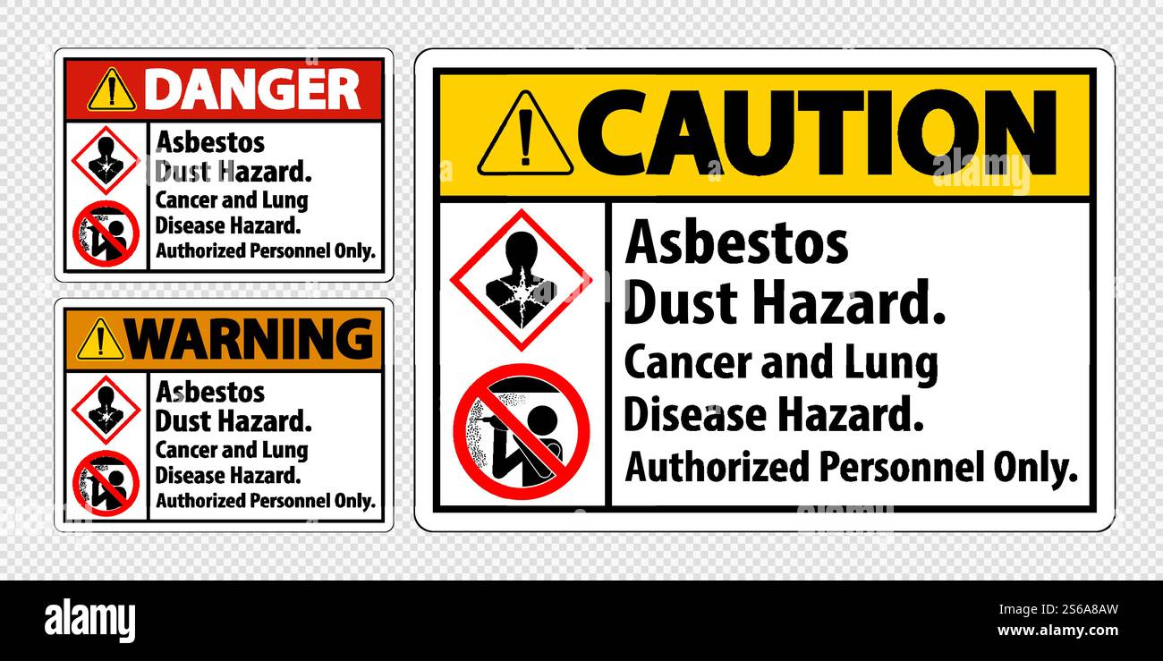 Safety Label,Asbestos Dust Hazard, Cancer And Lung Disease Hazard ...