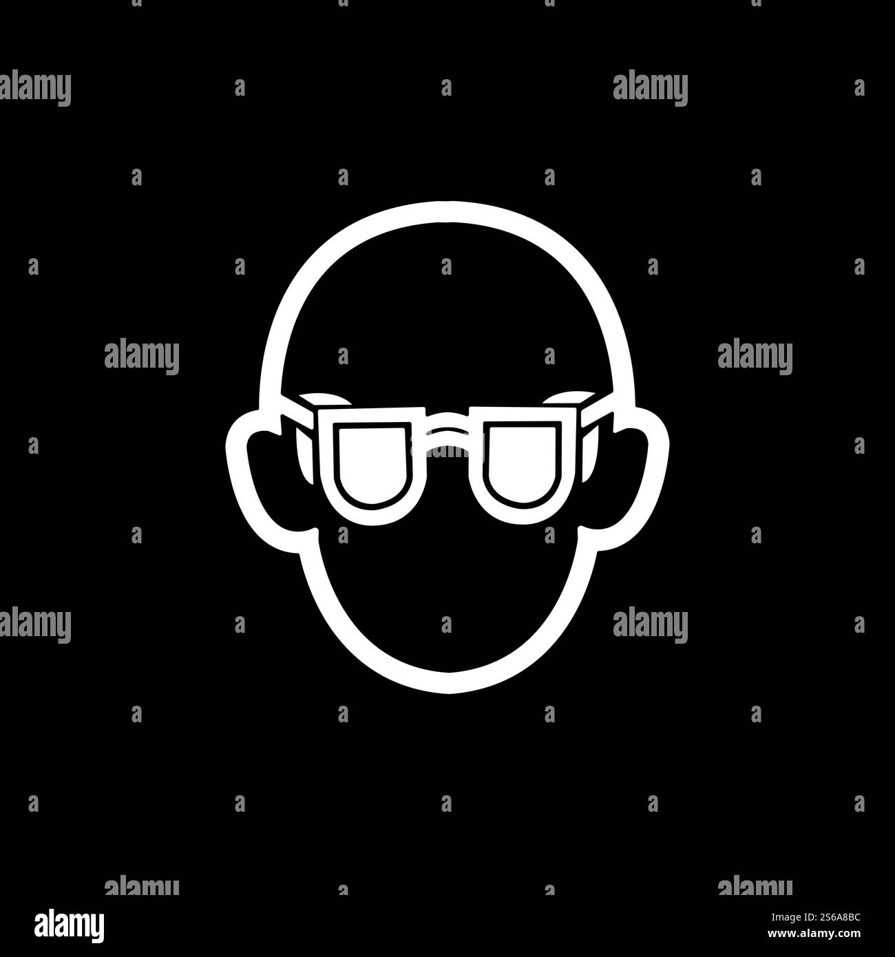 Symbol Wear Safety Glasses Sign on black background,Vector illustration ...