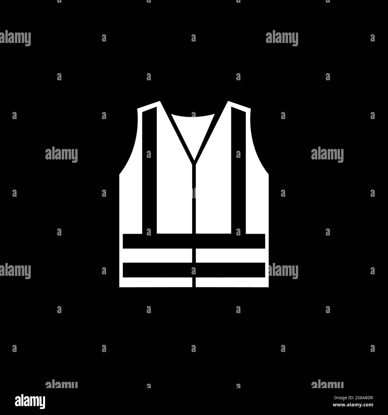 PPE Icon.Wear High Visibilty Clothing Symbol Sign Isolate On Black ...