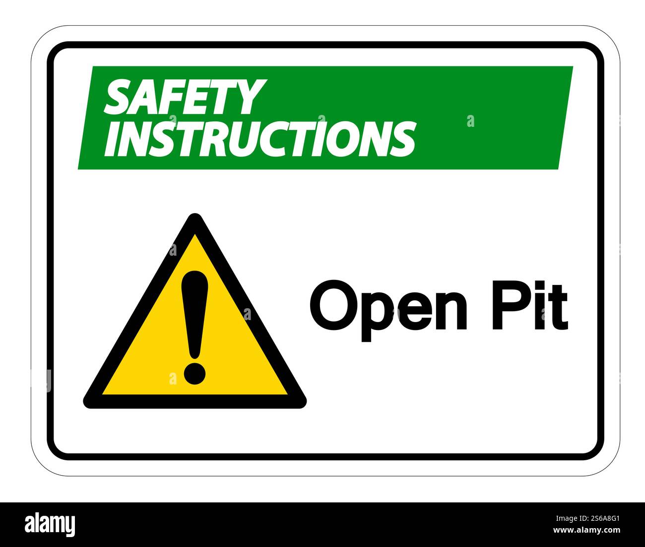 Safety instructions Open Pit Symbol Sign Isolate On White Background ...