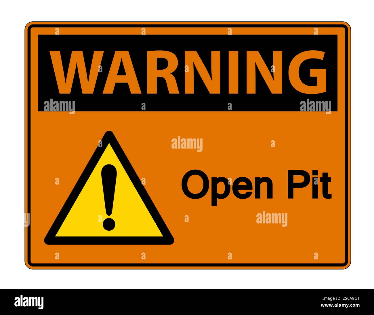 Warning Open Pit Symbol Sign Isolate On White Background,Vector ...