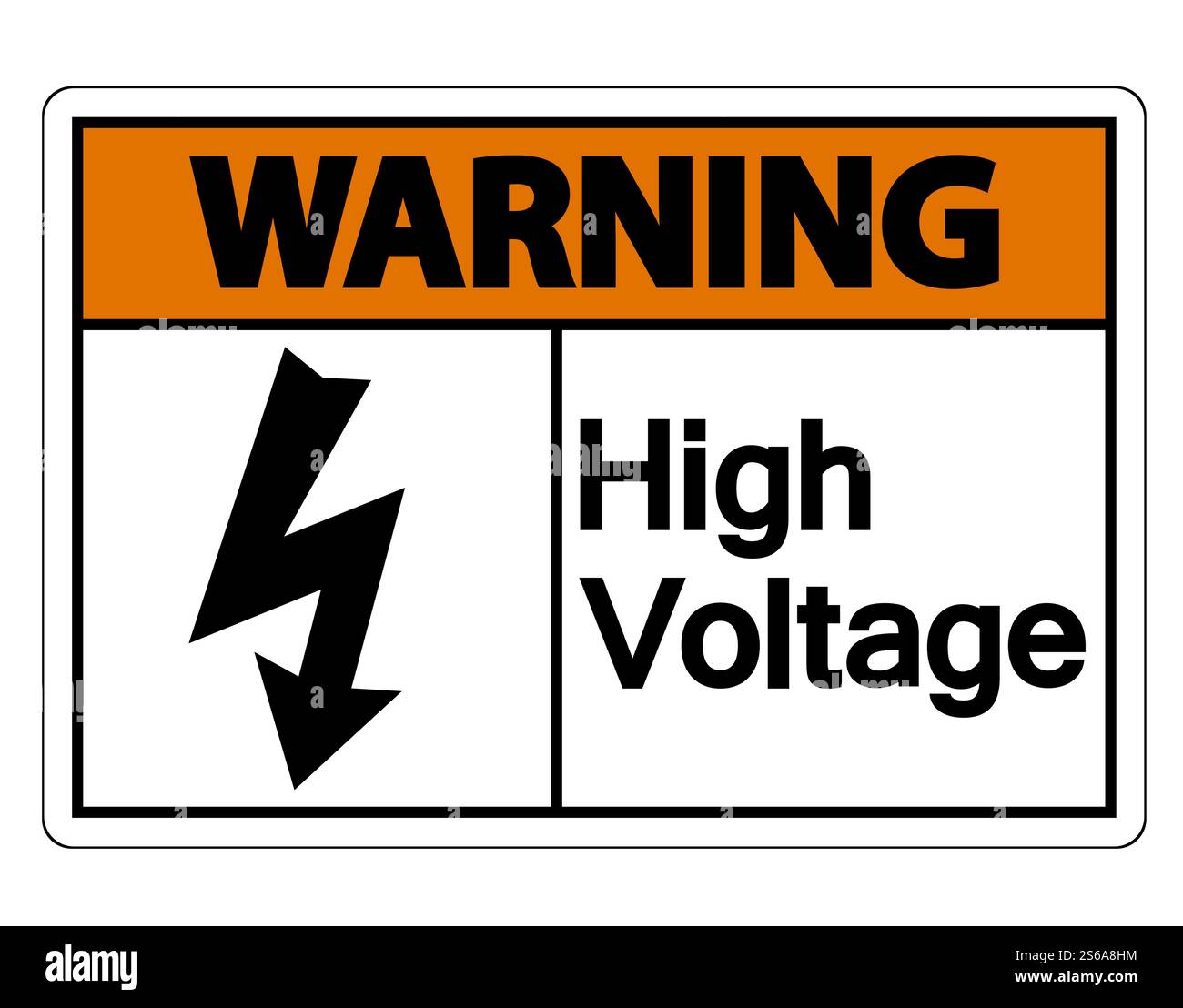 Warning high voltage sign Isolate On White Background,Vector ...
